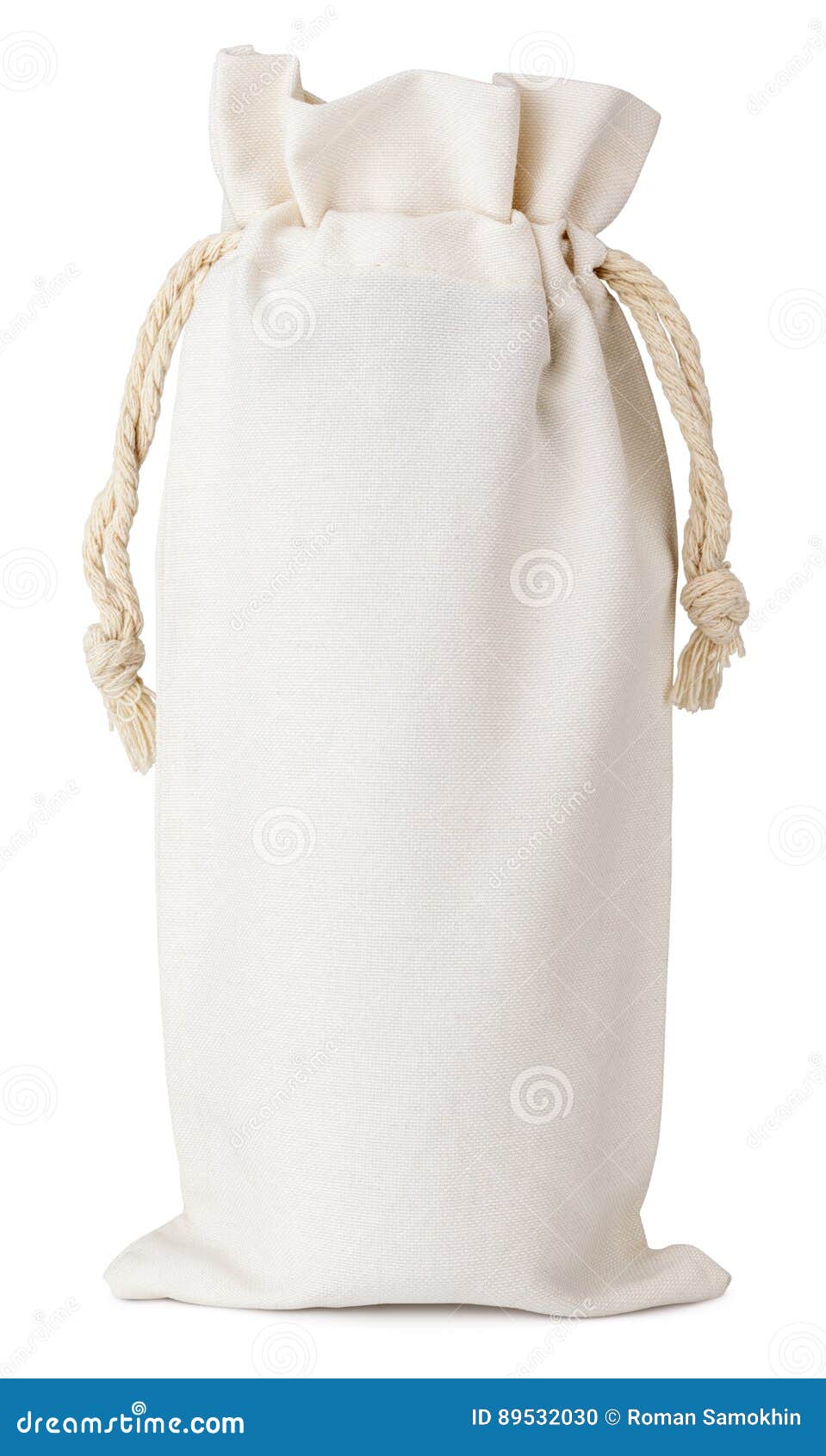 Fabric Cotton Small Bag Isolated on White Stock Photo - Image of cloth ...