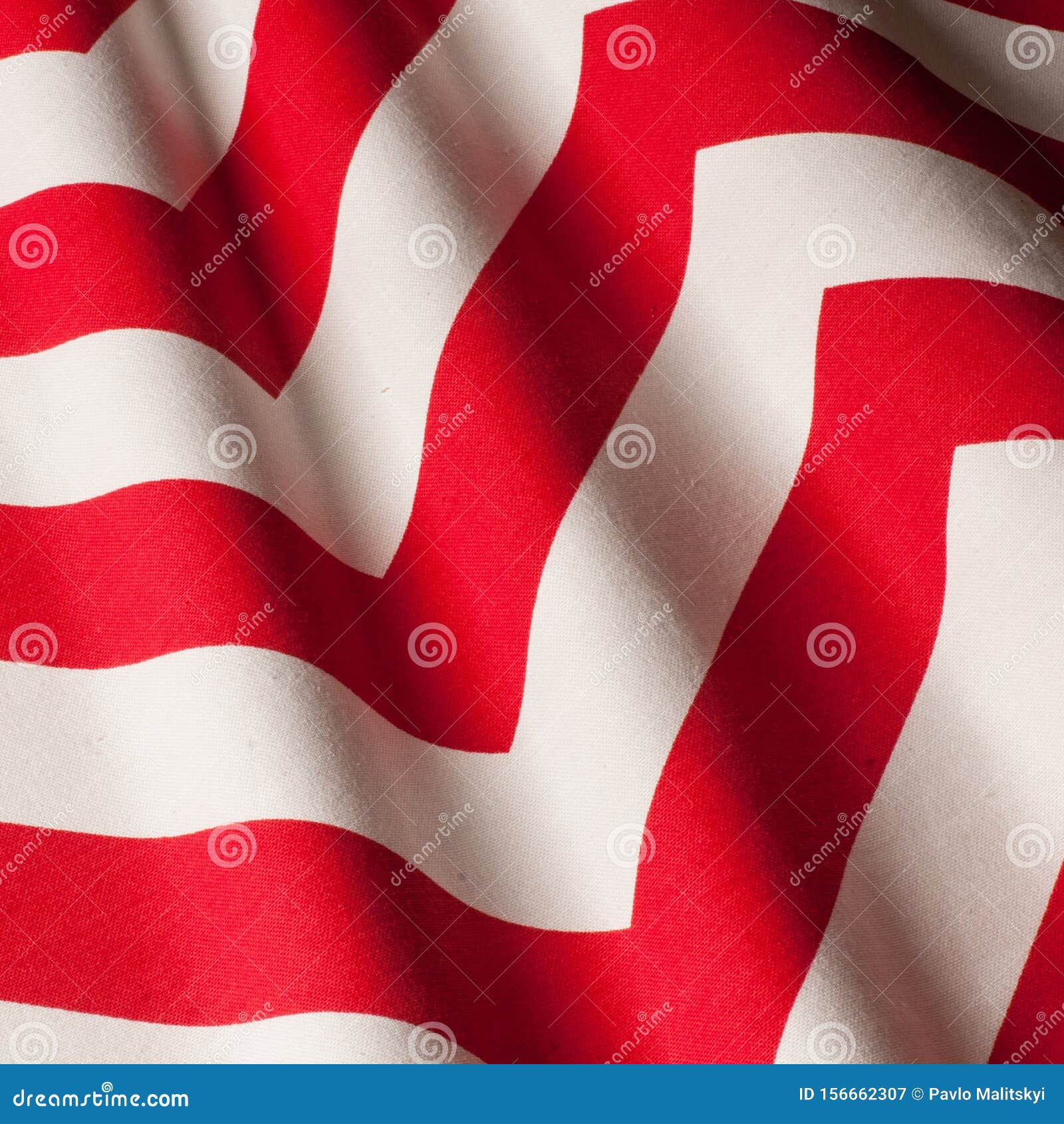 Fabric Cotton Wide Red-and-white Stripe. Chevron Cotton Fabric Stock ...