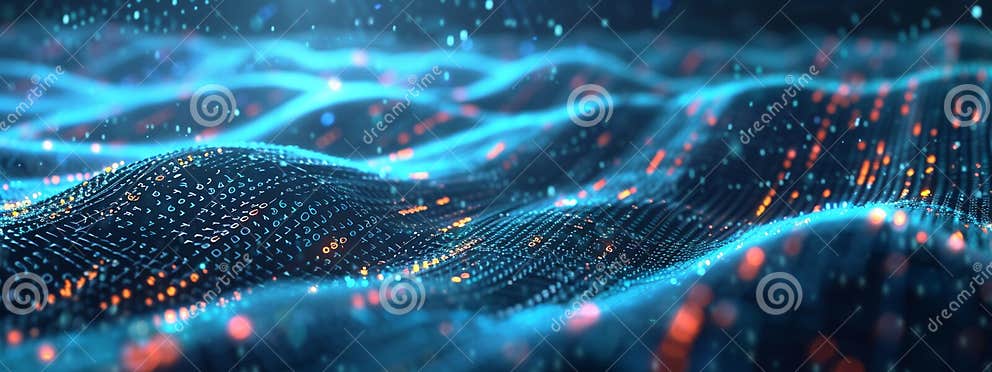 Fabric of Cyber Information and Data Streams Stock Image - Image of ...