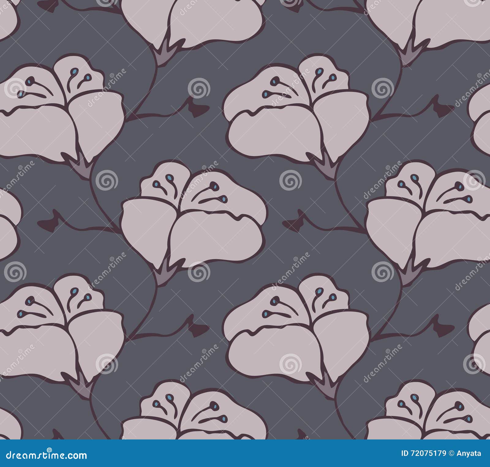 Fabric design flower gray stock vector. Illustration of backdrop - 72075179