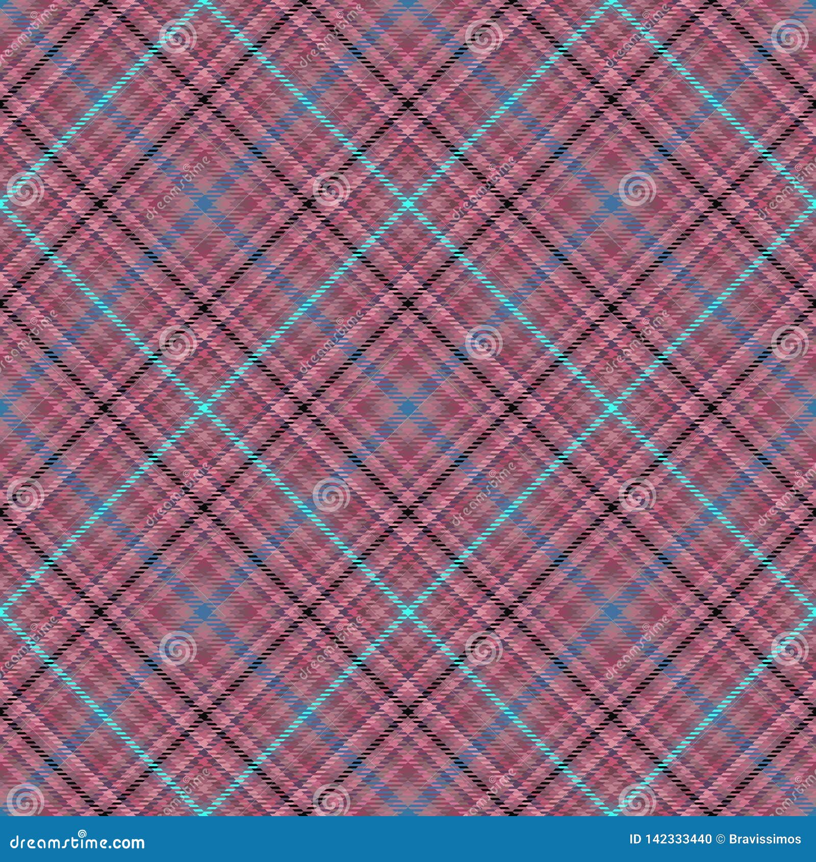 Fabric Diagonal Tartan, Pattern Textile, Fashion Stock Illustration ...