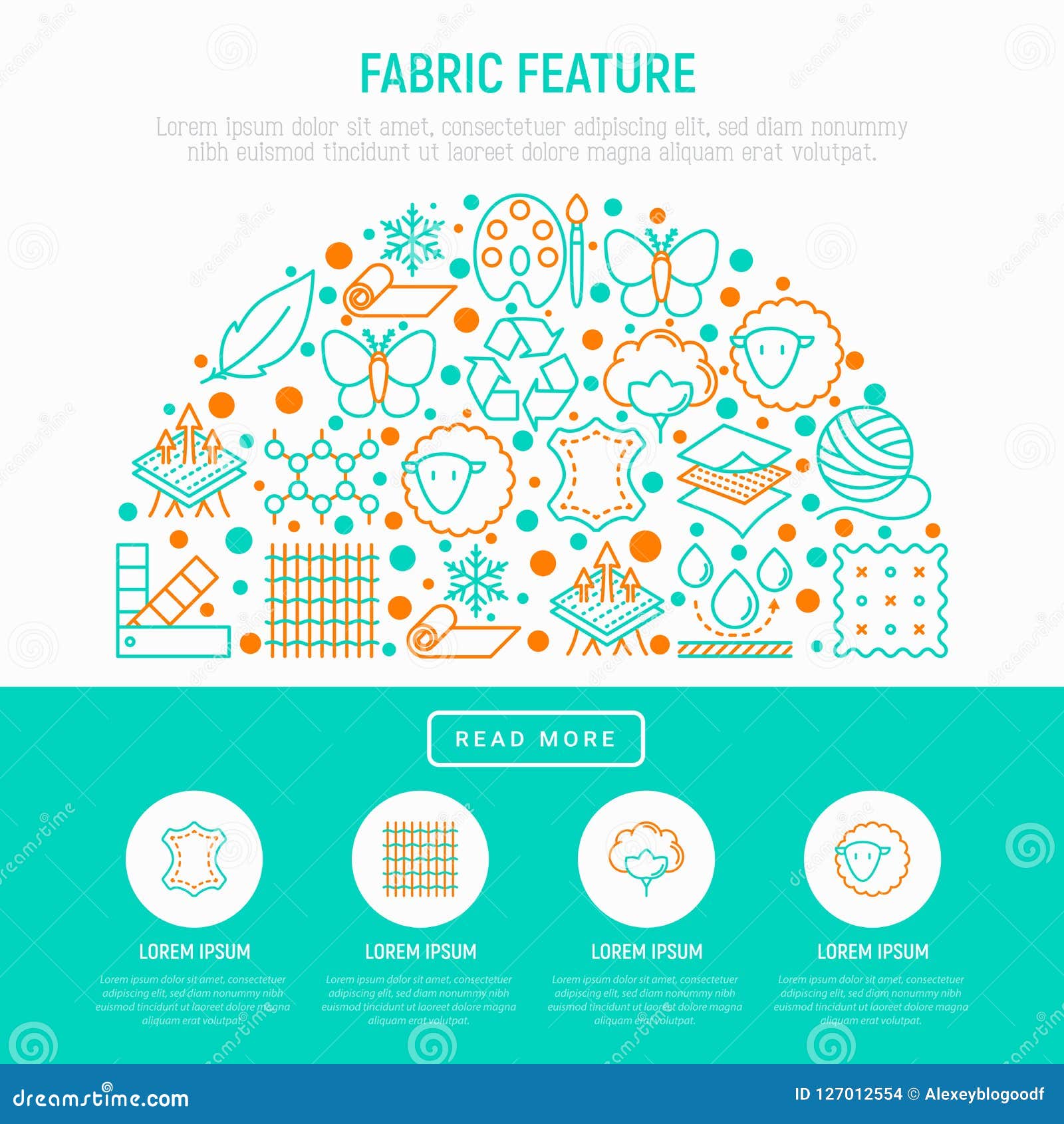 Fabric Feature Concept in Half Circle Stock Vector - Illustration of ...