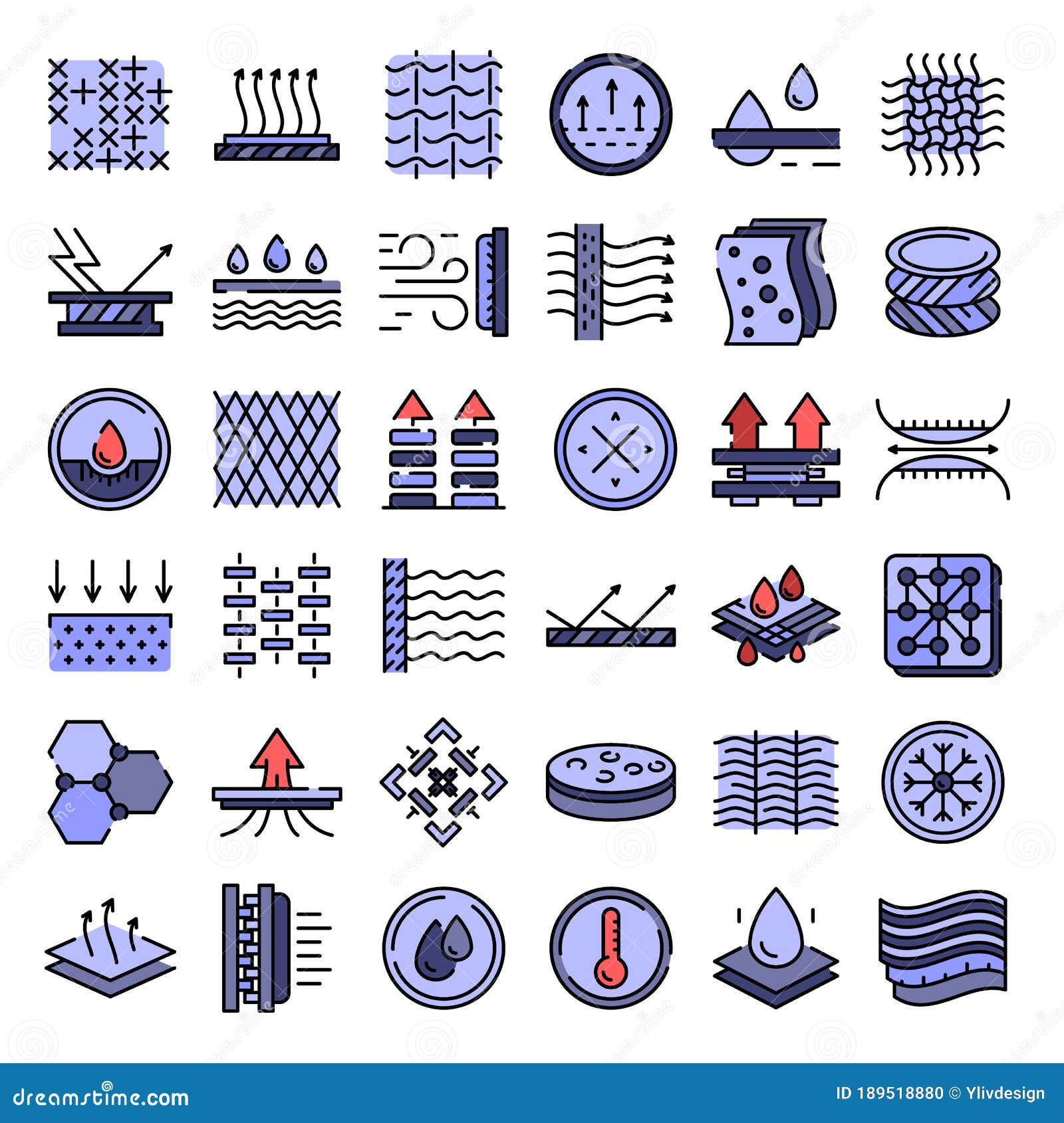 Fabric Textile Properties Thin Line Vector Icons | CartoonDealer.com ... Fabric Textile Properties Thin Line Vector Icons | CartoonDealer.com ...