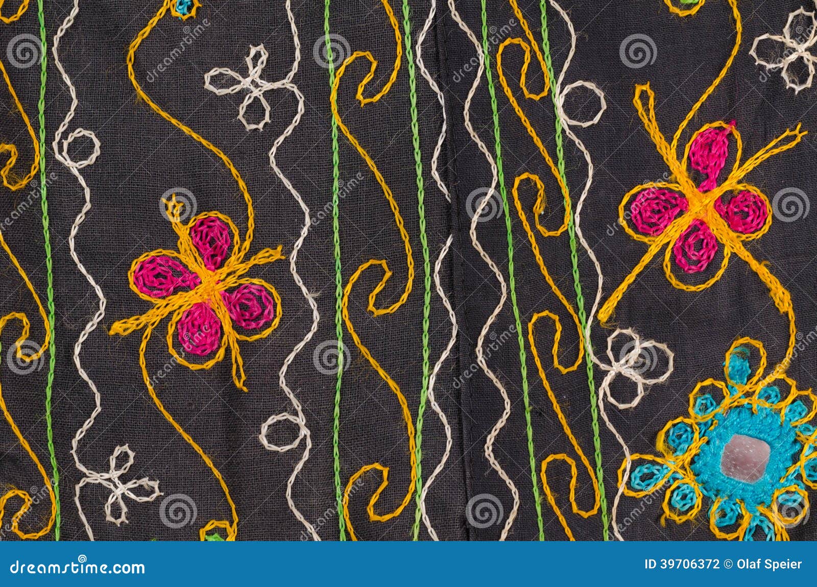 Fabric with Floral Motives Texture Stock Photo - Image of tablecloth ...