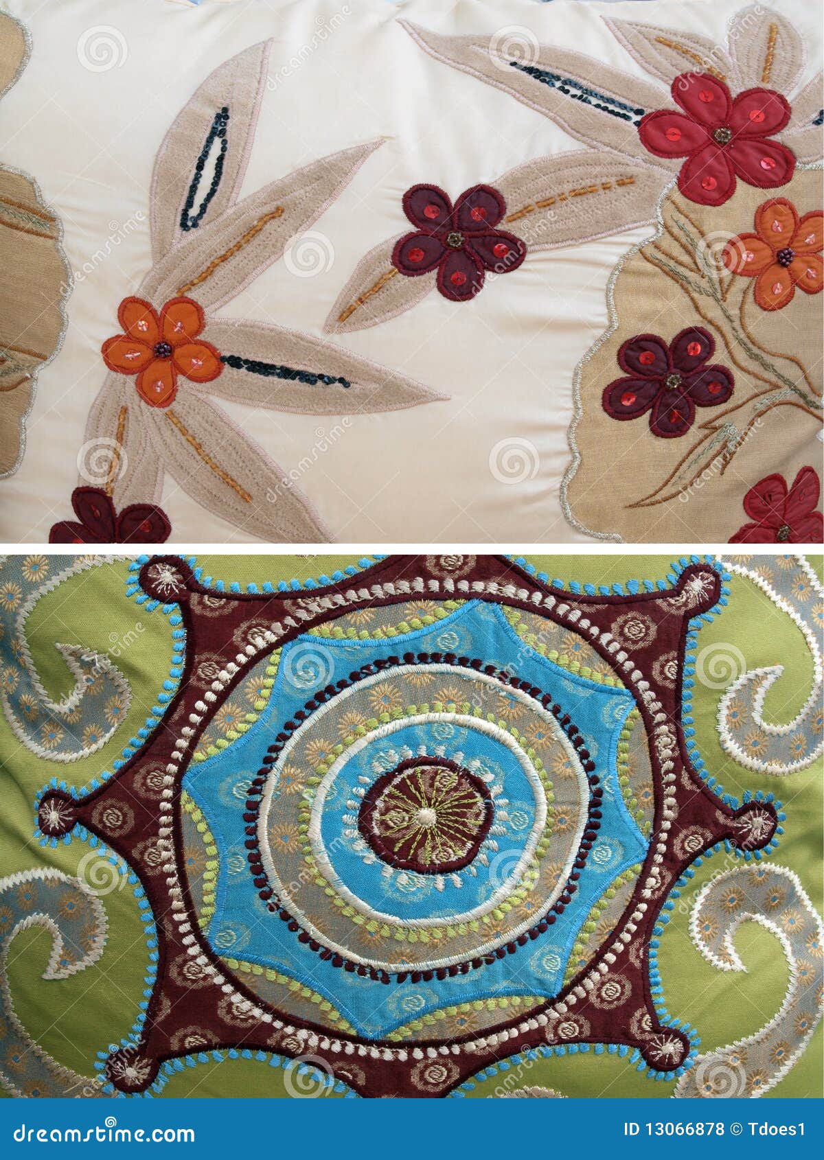 Fabric Group - Floral and Abstract Stitch Stock Photo - Image of group ...