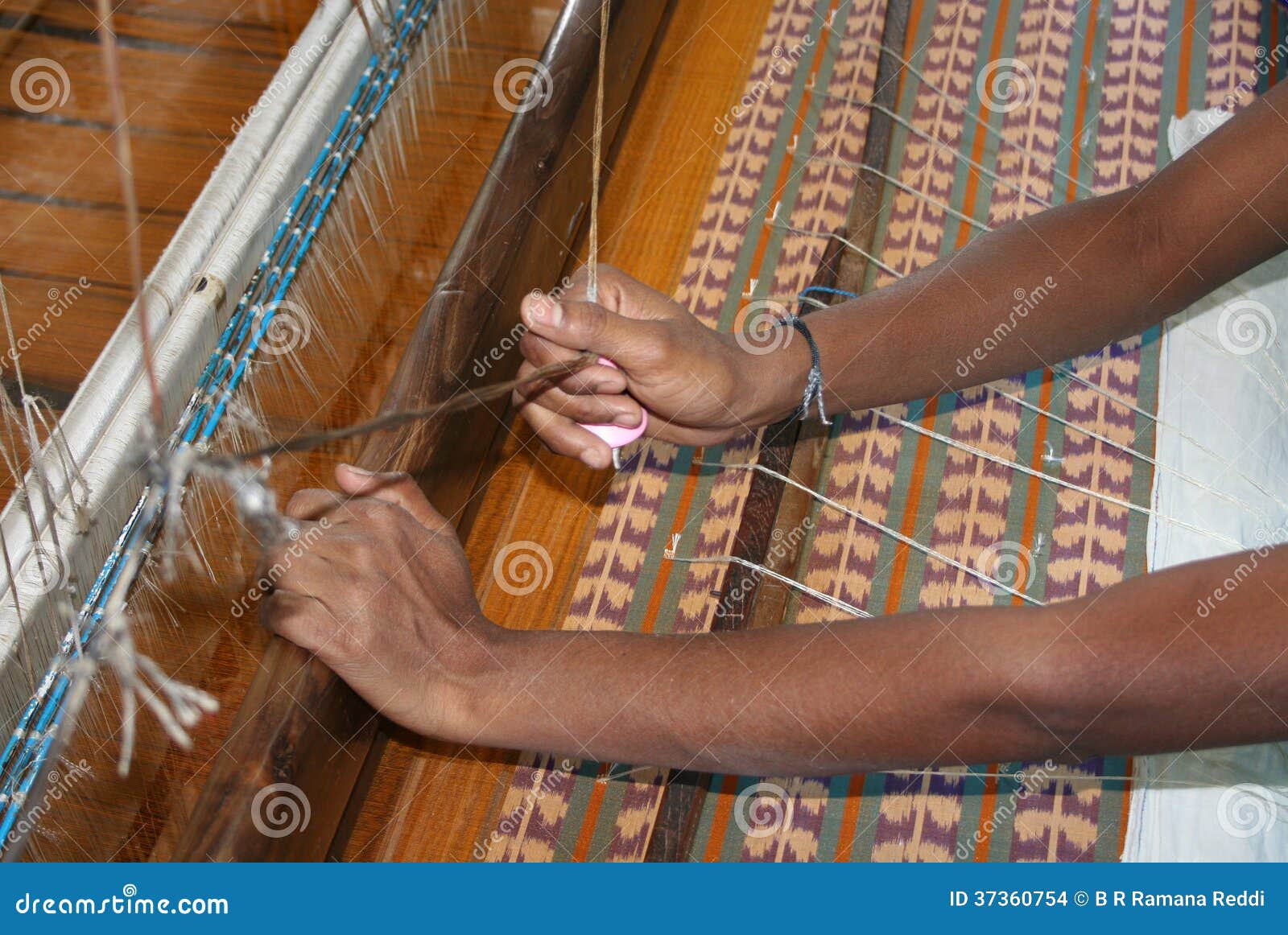 Fabric hand loom stock photo. Image of cotton, sewing - 37360754