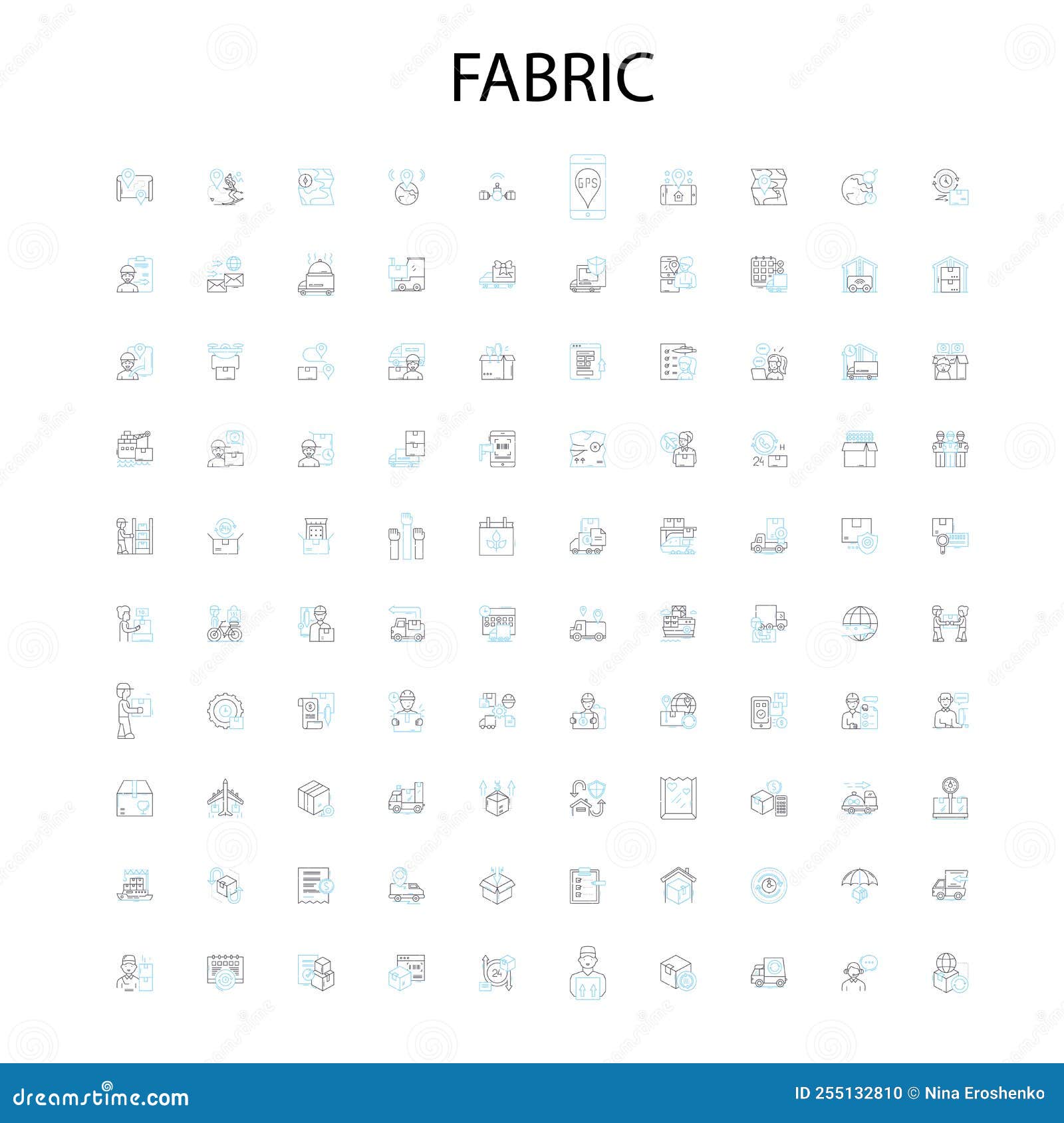 Fabric Icons, Signs, Outline Symbols, Concept Linear Illustration Line ... Fabric Icons, Signs, Outline Symbols, Concept Linear Illustration Line ...