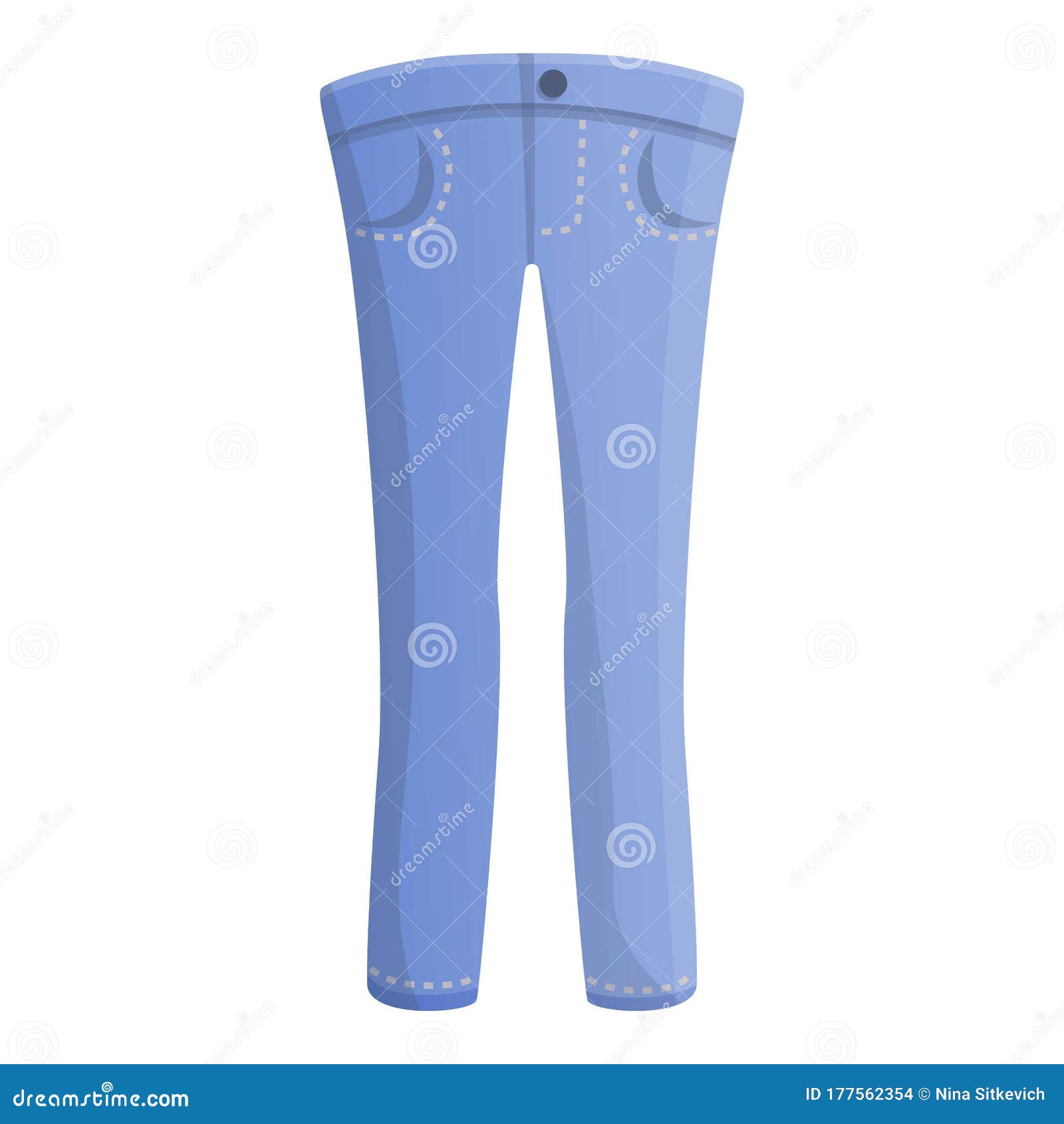 Fabric Jeans Icon, Cartoon Style Stock Vector - Illustration of button ...