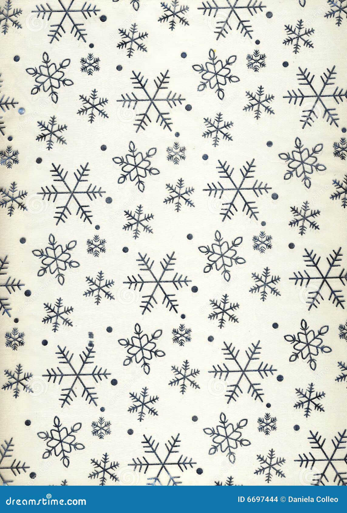Fabric with Metallic Snowflakes Stock Illustration - Illustration of ...