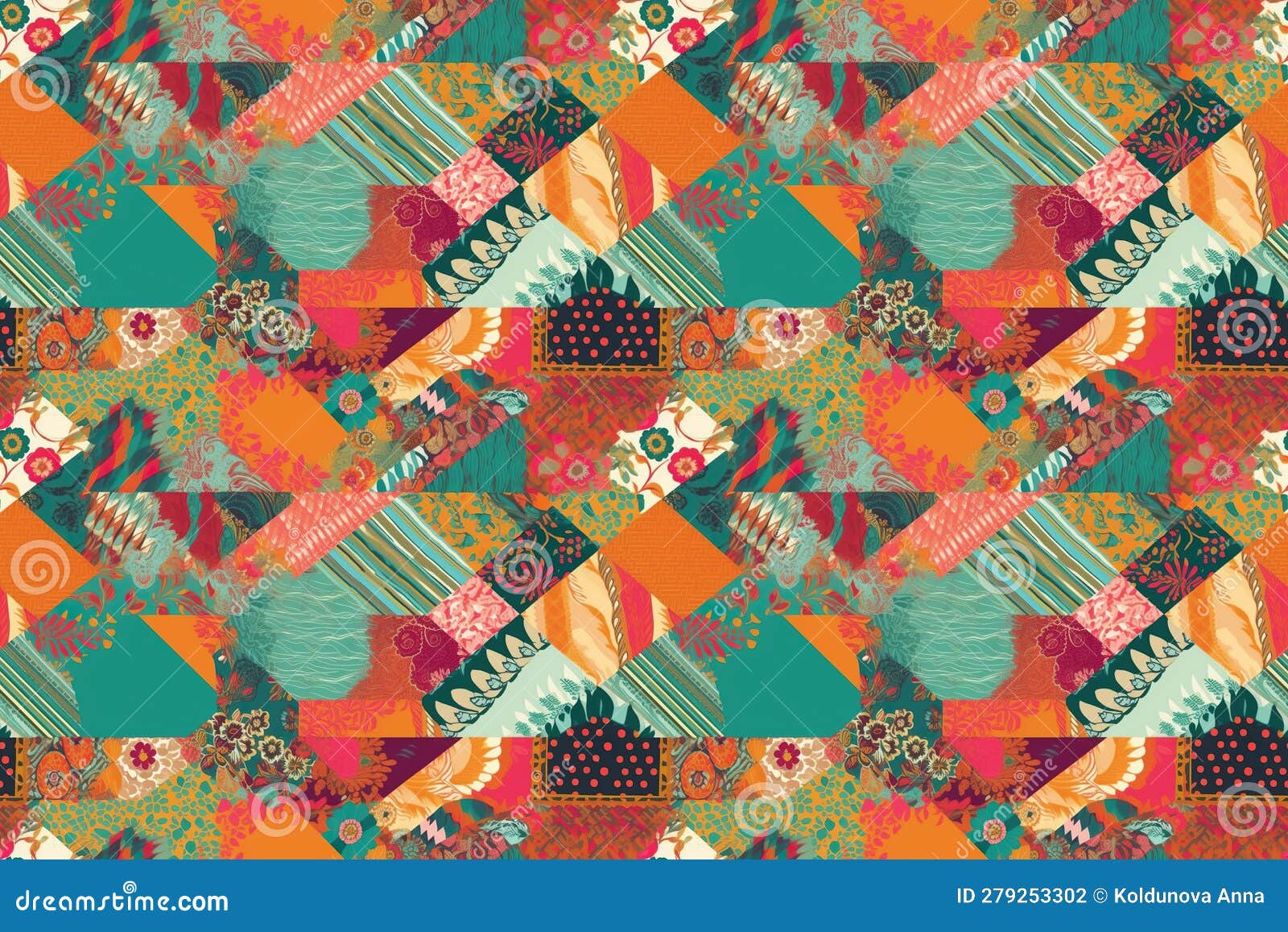 Fabric Mock Up Design with Patchwork Details, Created with Generative ...