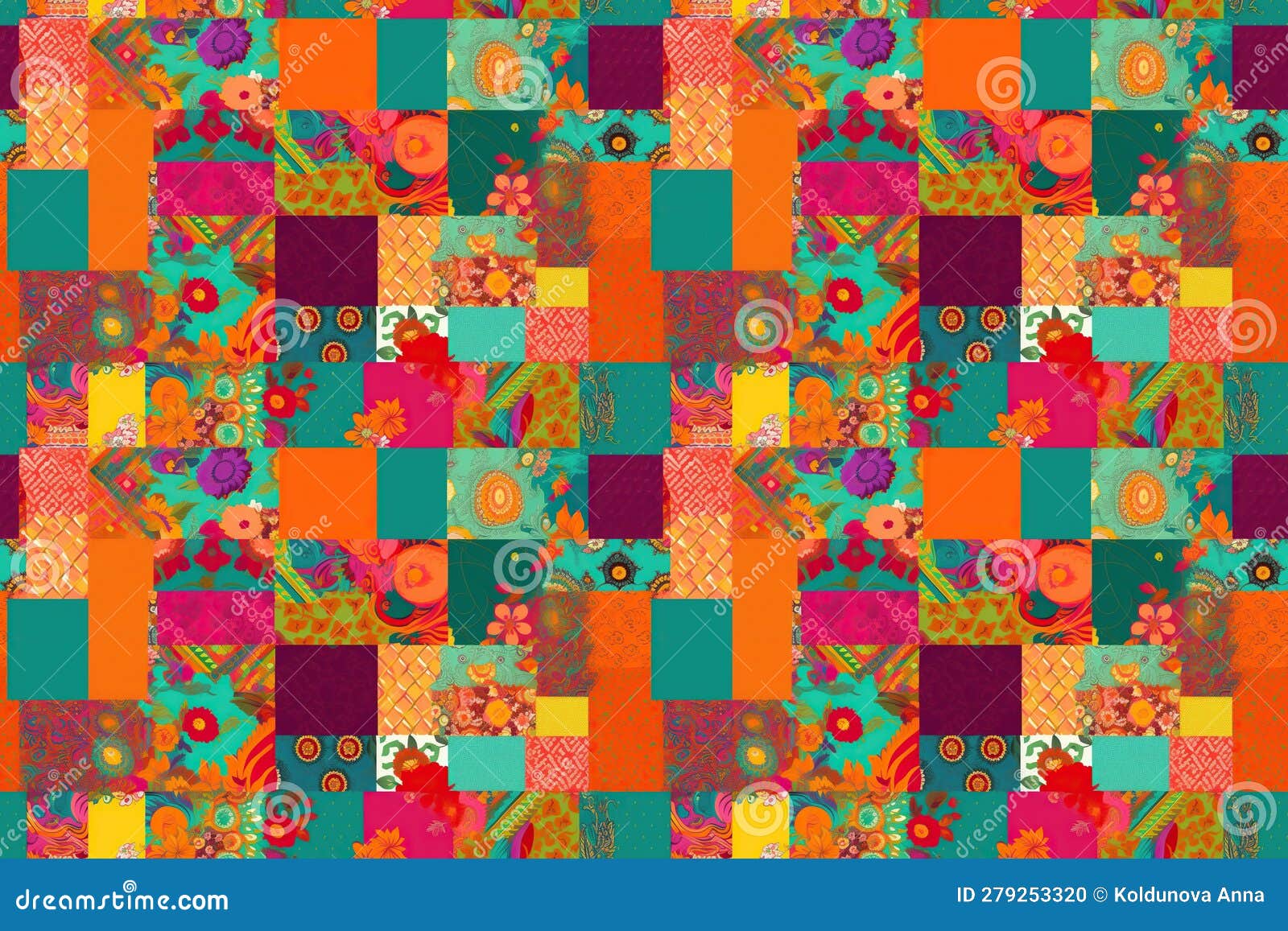 Fabric Mock Up Design with Patchwork Details, Created with Generative ...