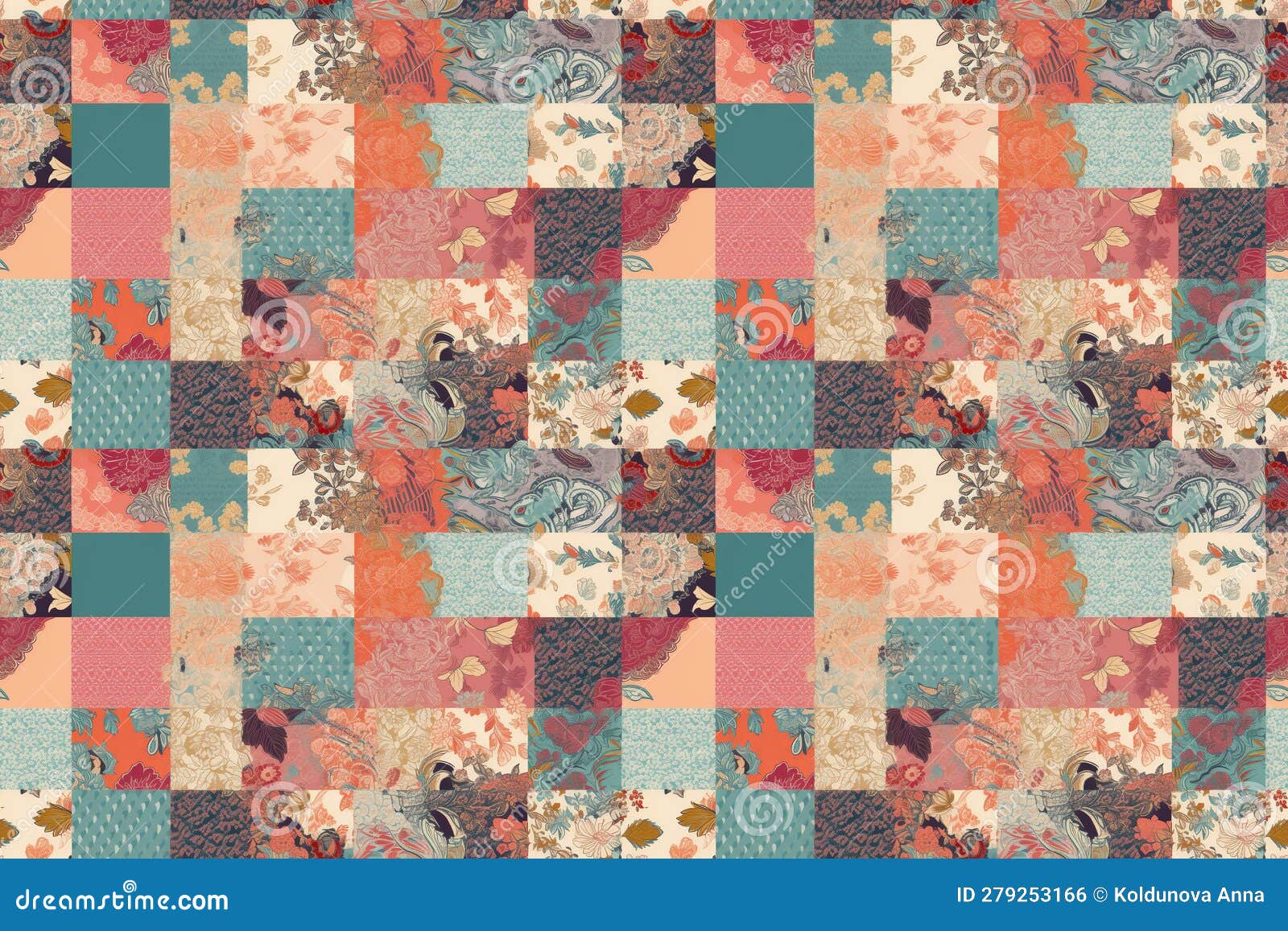 Fabric Mock Up Design with Patchwork Details, Created with Generative ...