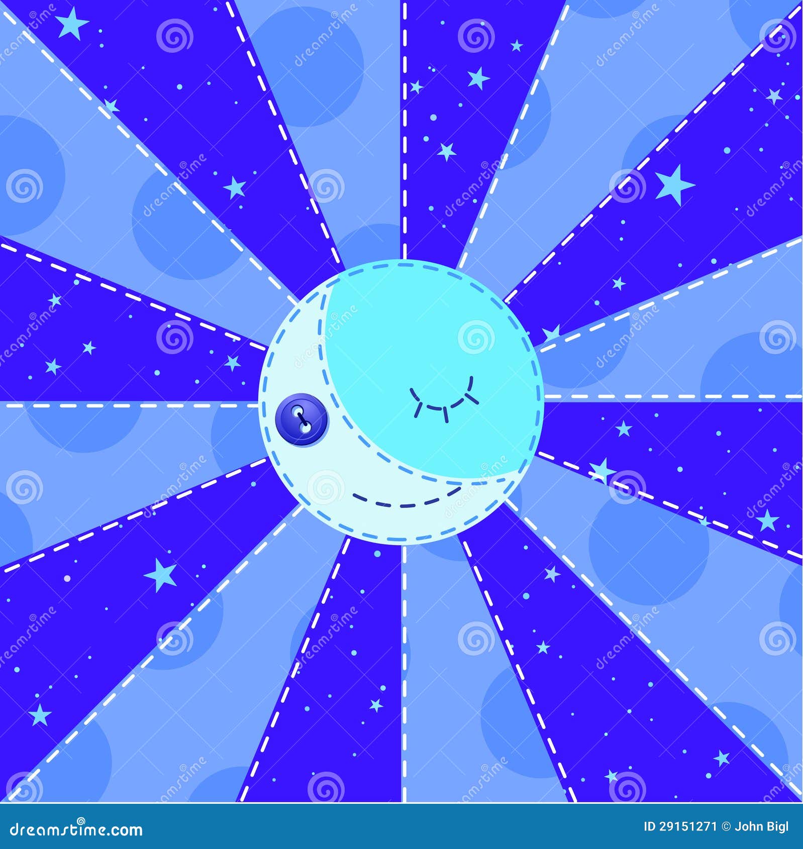 Fabric Moon stock vector. Illustration of stich, button - 29151271