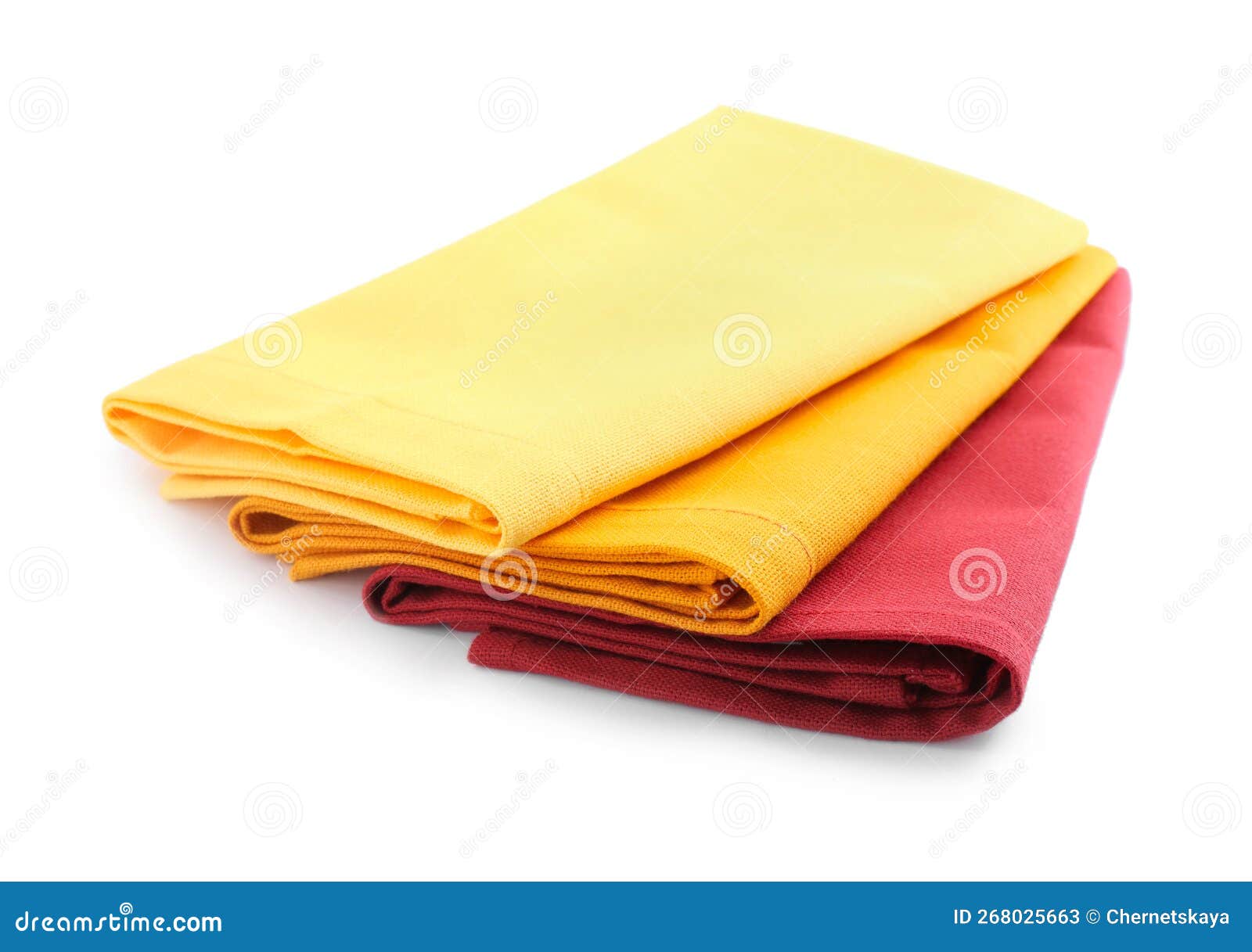 Fabric Napkins for Table Setting Isolated on White Stock Image - Image ...