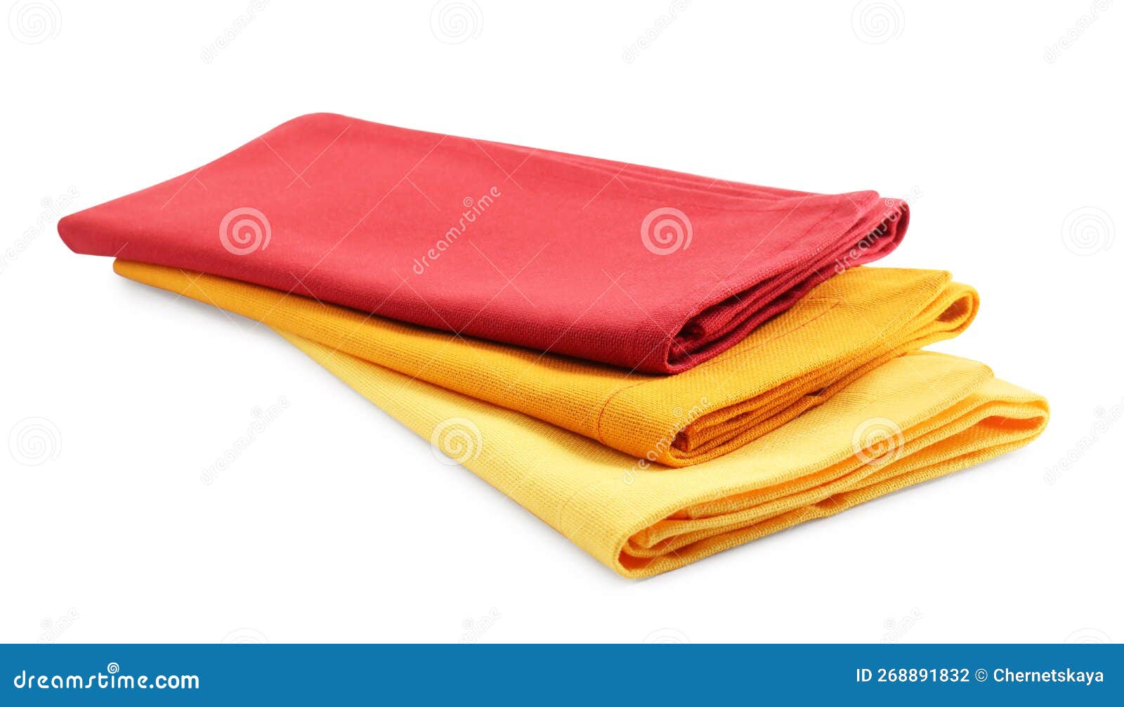 Fabric Napkins for Table Setting Isolated on White Stock Photo - Image ...