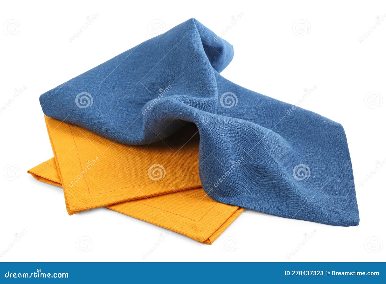 Fabric Napkins for Table Setting Isolated on White Stock Image - Image ...