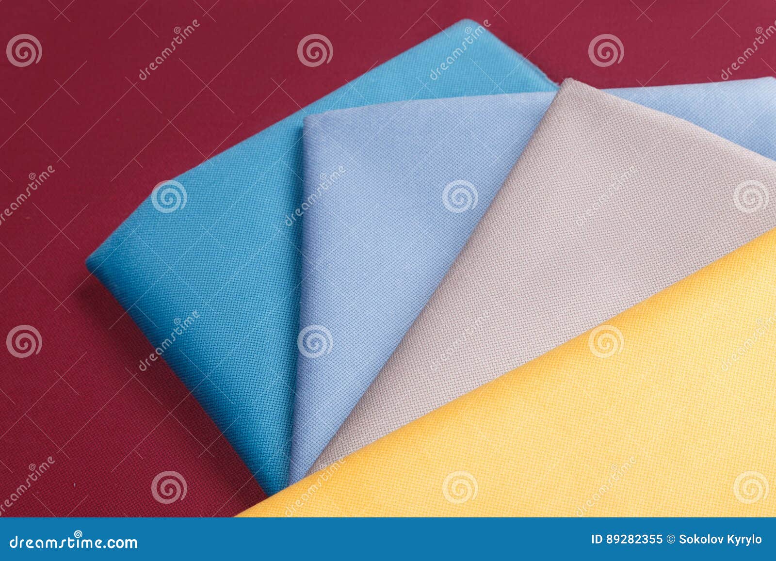 Fabric Neatly Folded, Laid Out with Different Patterns for Design Stock ...