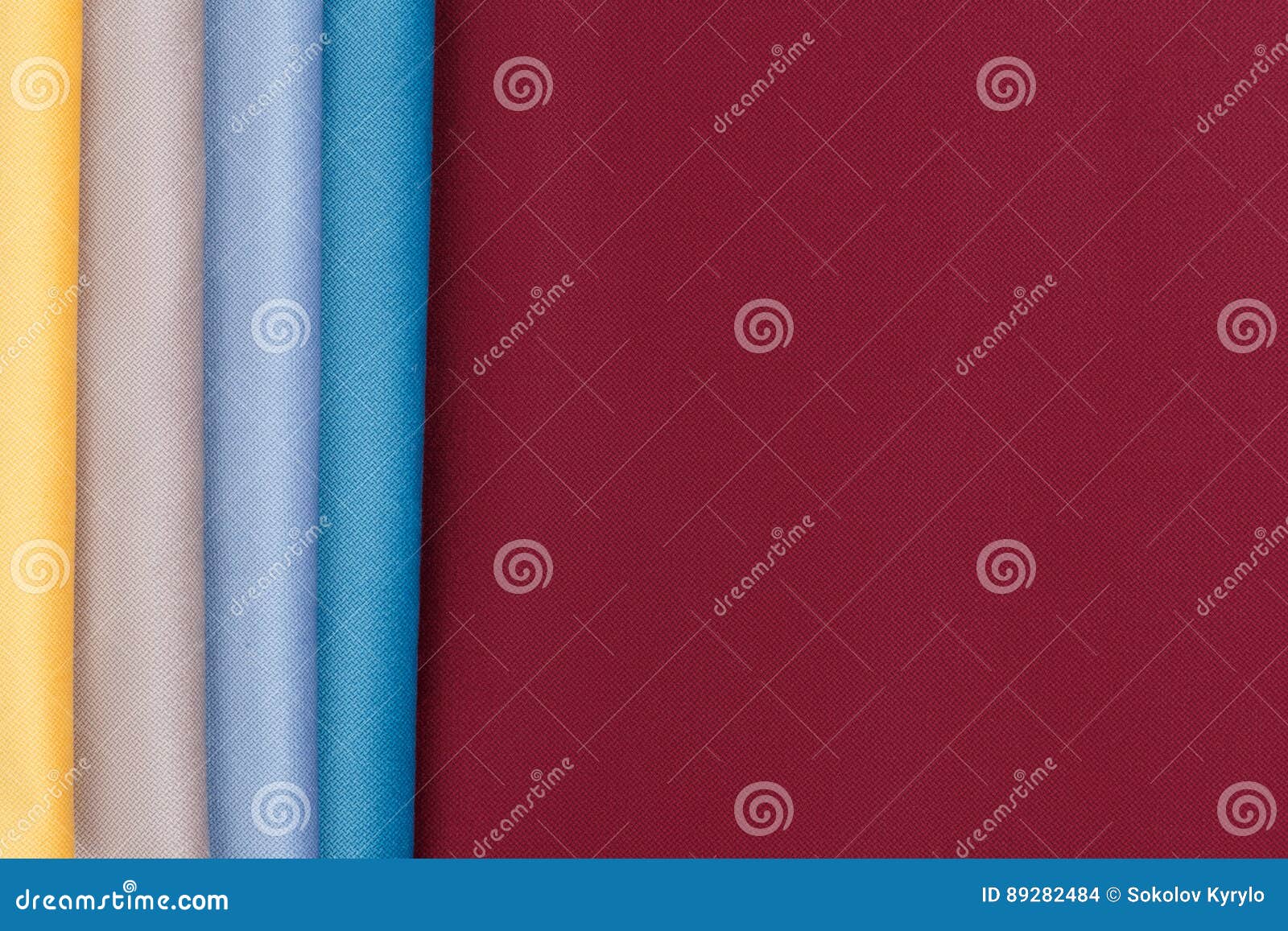 Fabric Neatly Folded, Laid Out with Different Patterns for Design Stock ...