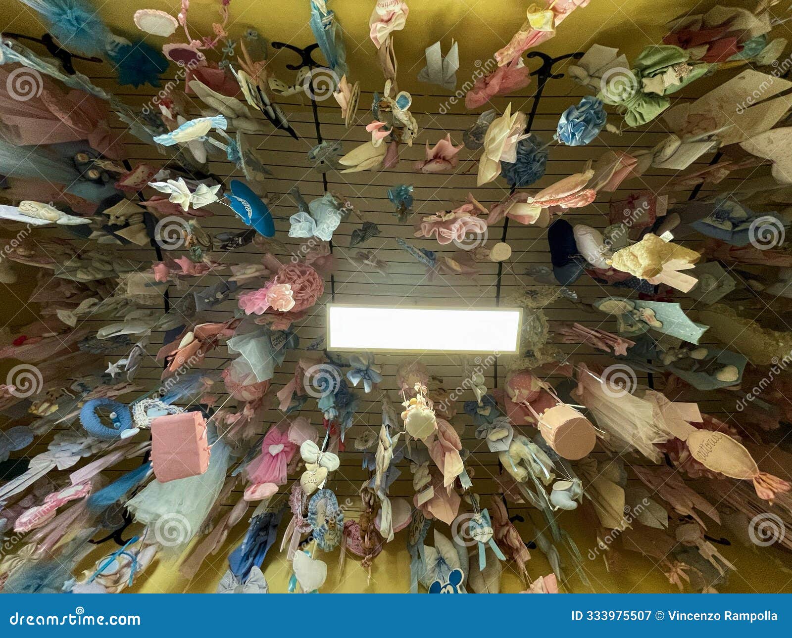 Fabric Objects and Puppets Hanging from the Ceiling Stock Image - Image ...