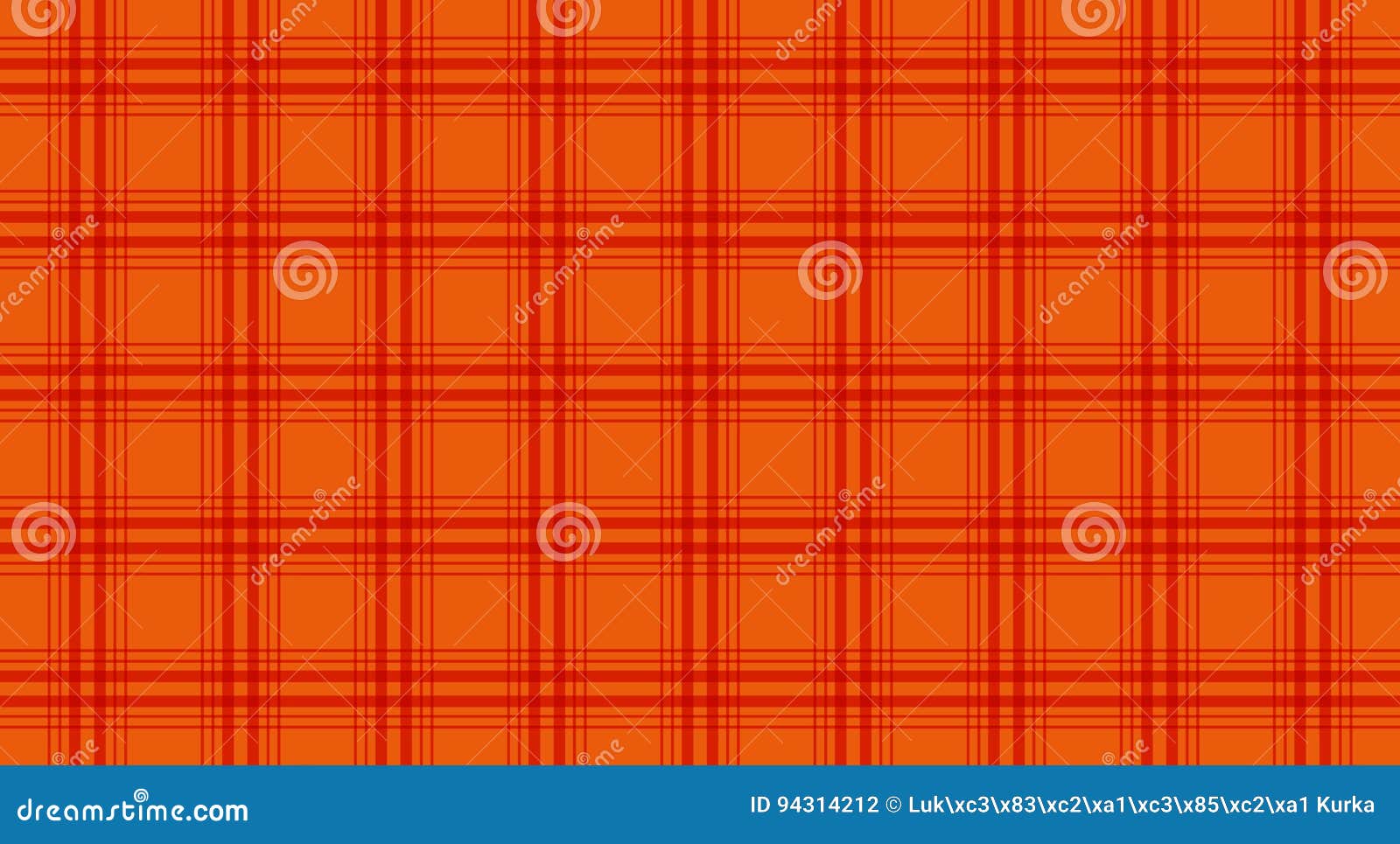 Fabric in Orange Color, Seamless Tartan Pattern Stock Vector ...