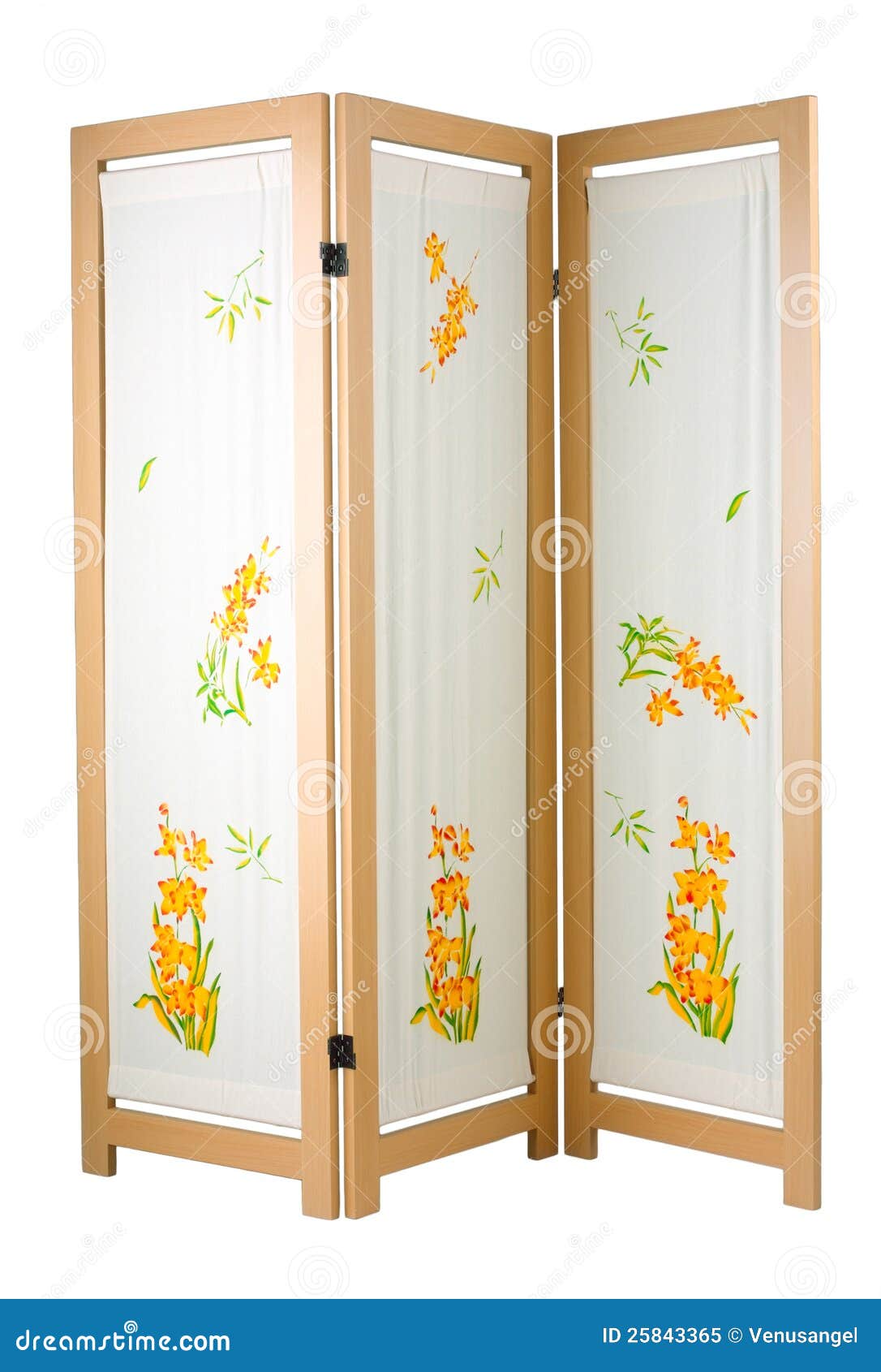 A Fabric Partition with a Wooden Frame Stock Image - Image of panel ...