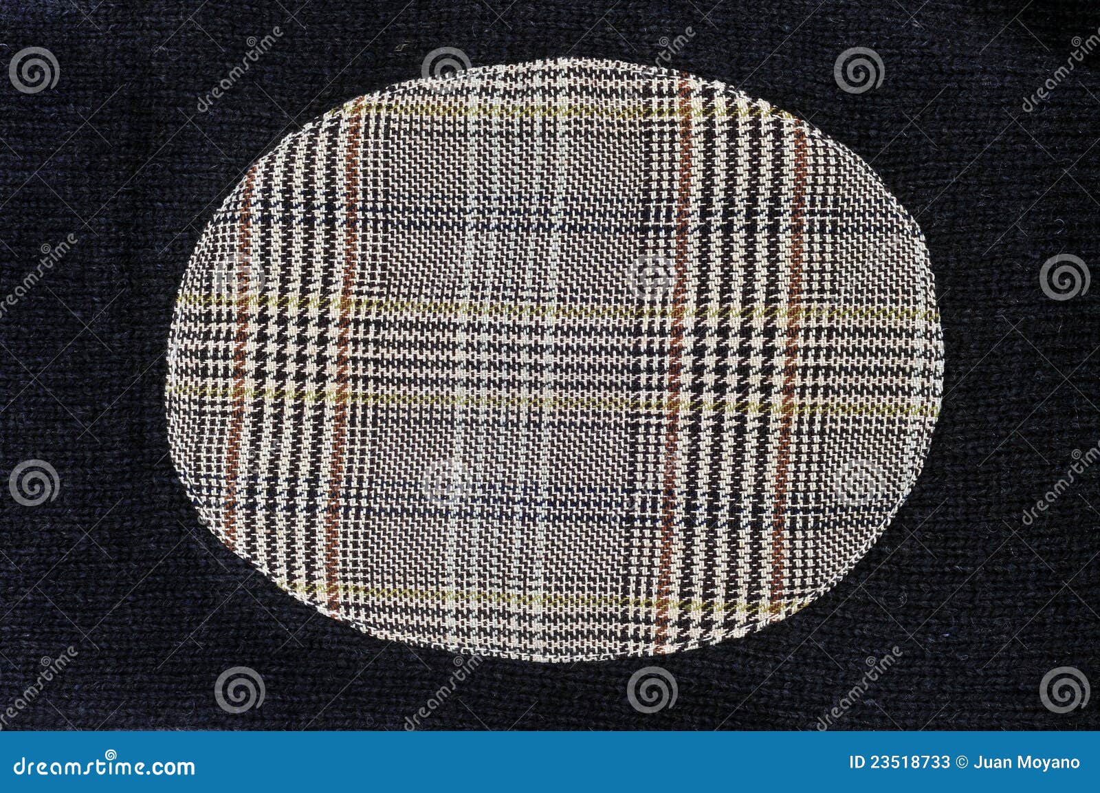 Fabric Patch in a Knitted Fabric Stock Image - Image of knitting, frame ...
