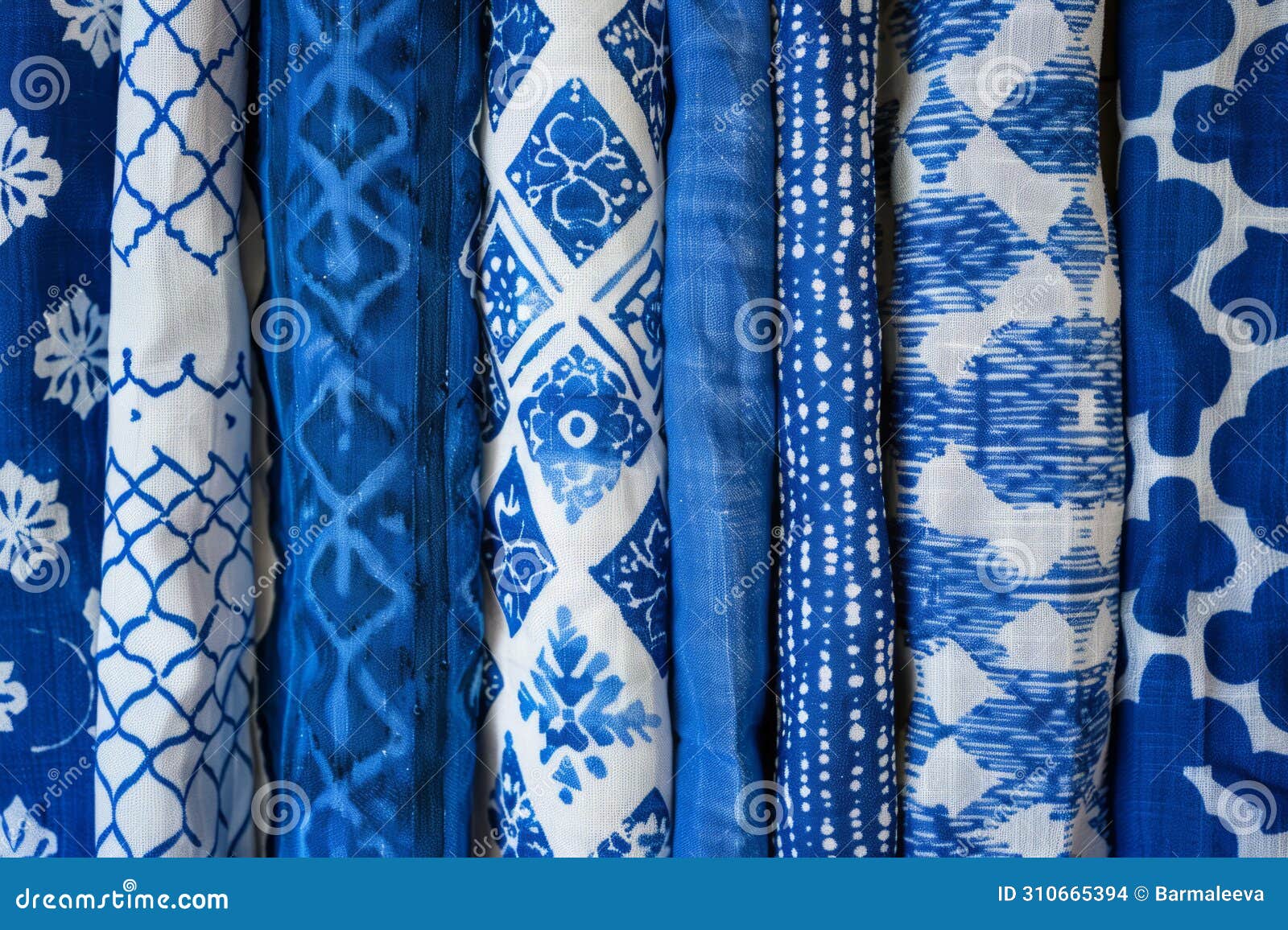 Fabric Pattern Background in Blue Colors. Mix Textile Fabrics Stock ...