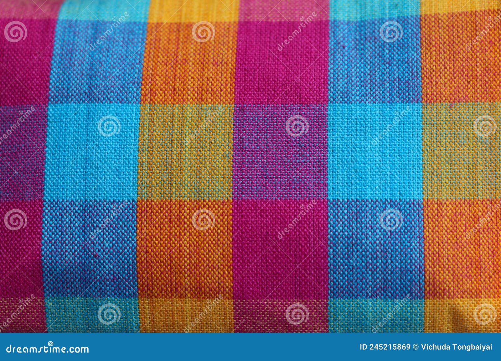 The Fabric Pattern is a Brightly Colored Checkerboard Stock Image ...