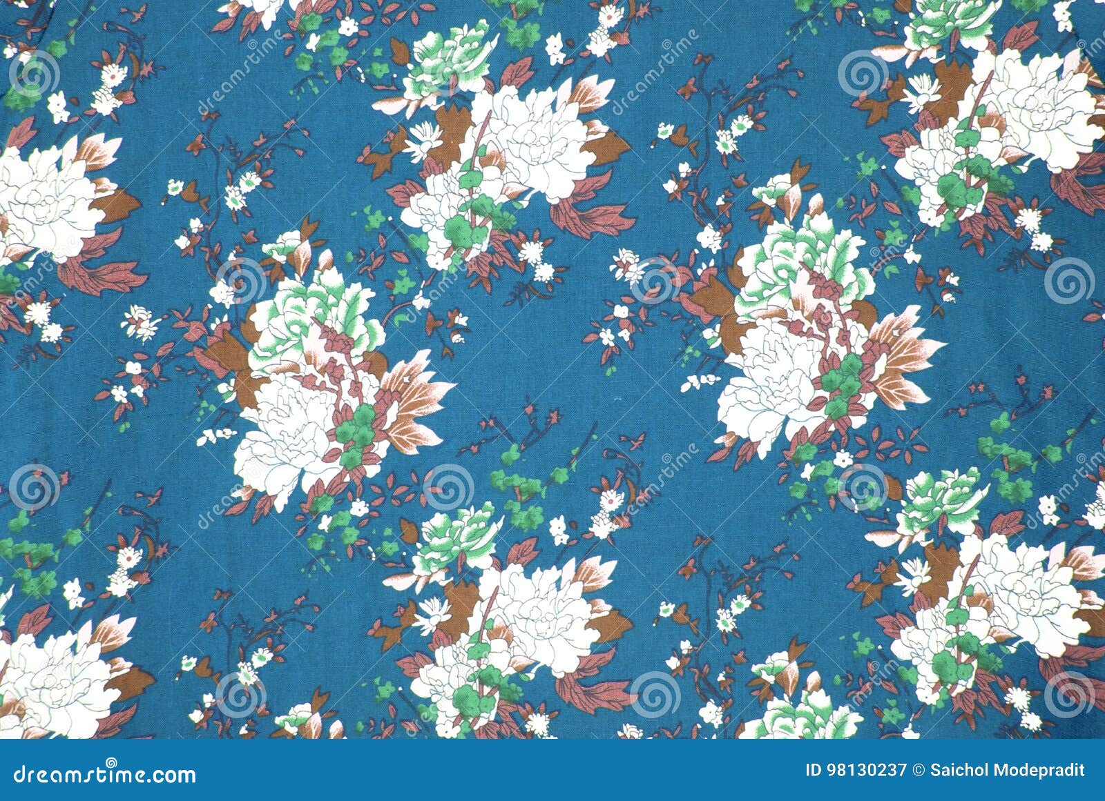 Fabric Pattern with Classical Image of the Colorful Flowers on B Stock ...