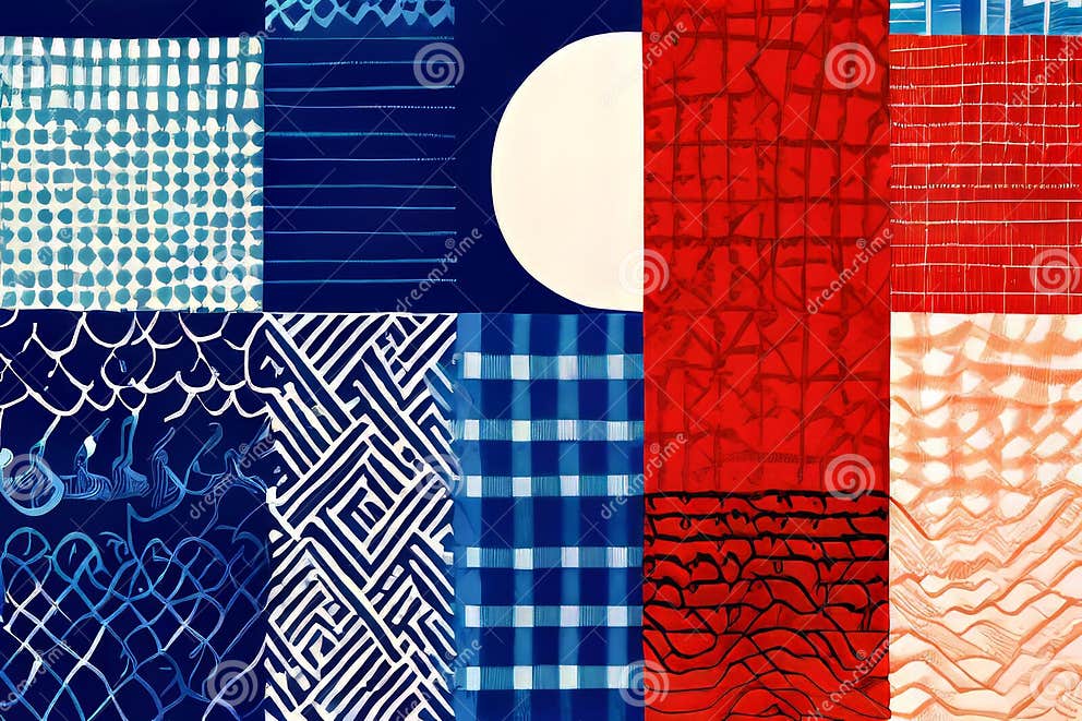 Fabric a Pattern Featuring Stylized Fabric Textures and Weaves Stock ...