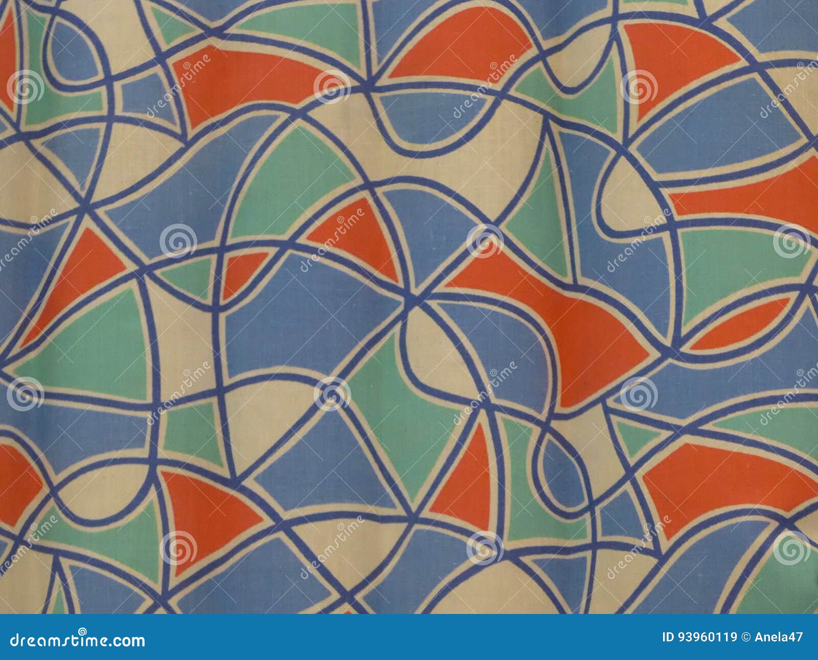 Fabric Pattern in Nostalgic Retro Style Stock Image - Image of retro ...