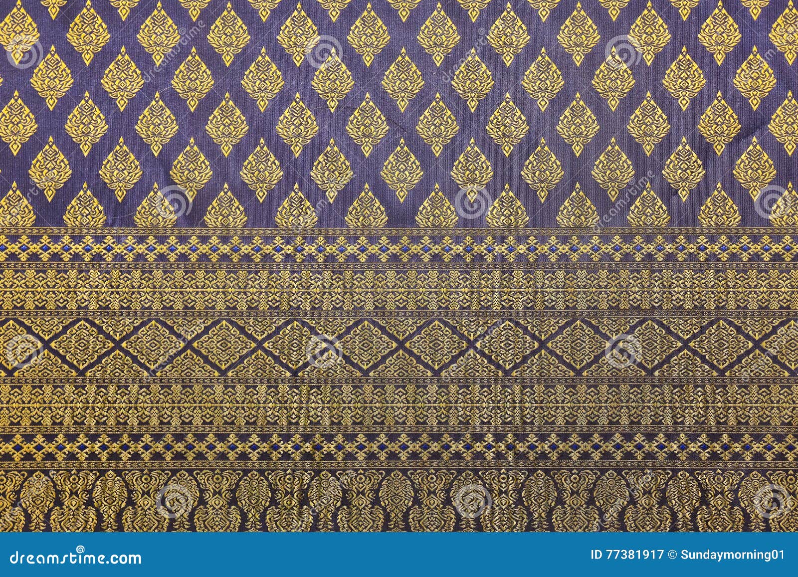 Fabric Patterned Traditional Thai Style Stock Image - Image of abstract ...