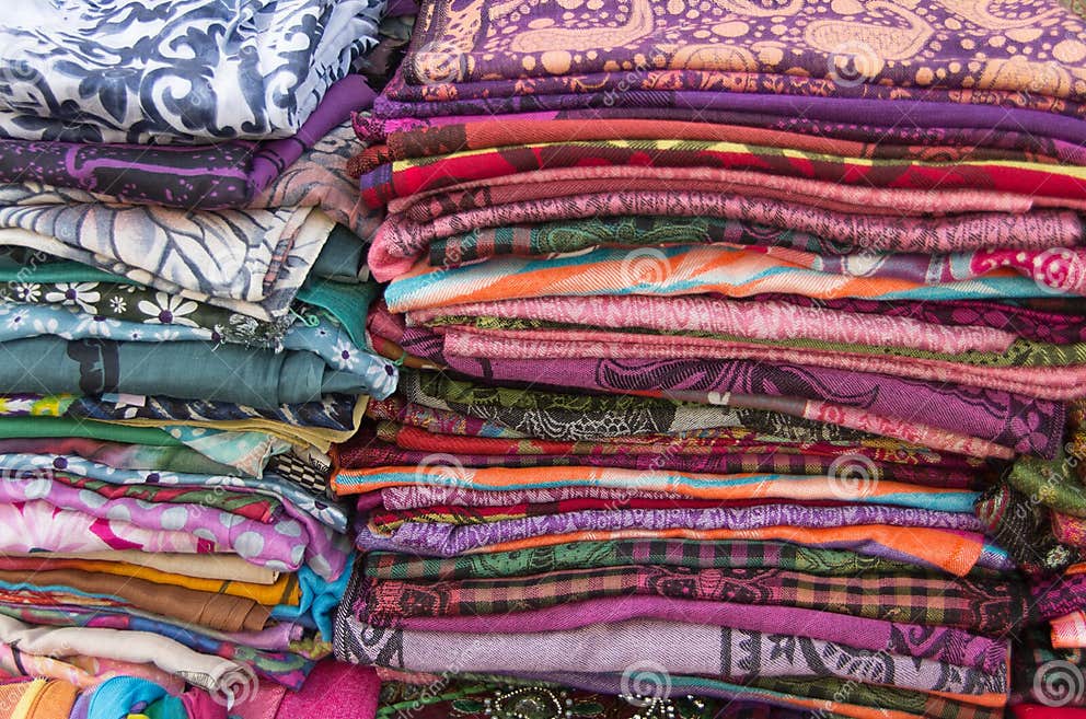 Fabric - Pile - Color - Decoro - Handmade Stock Image - Image of ...