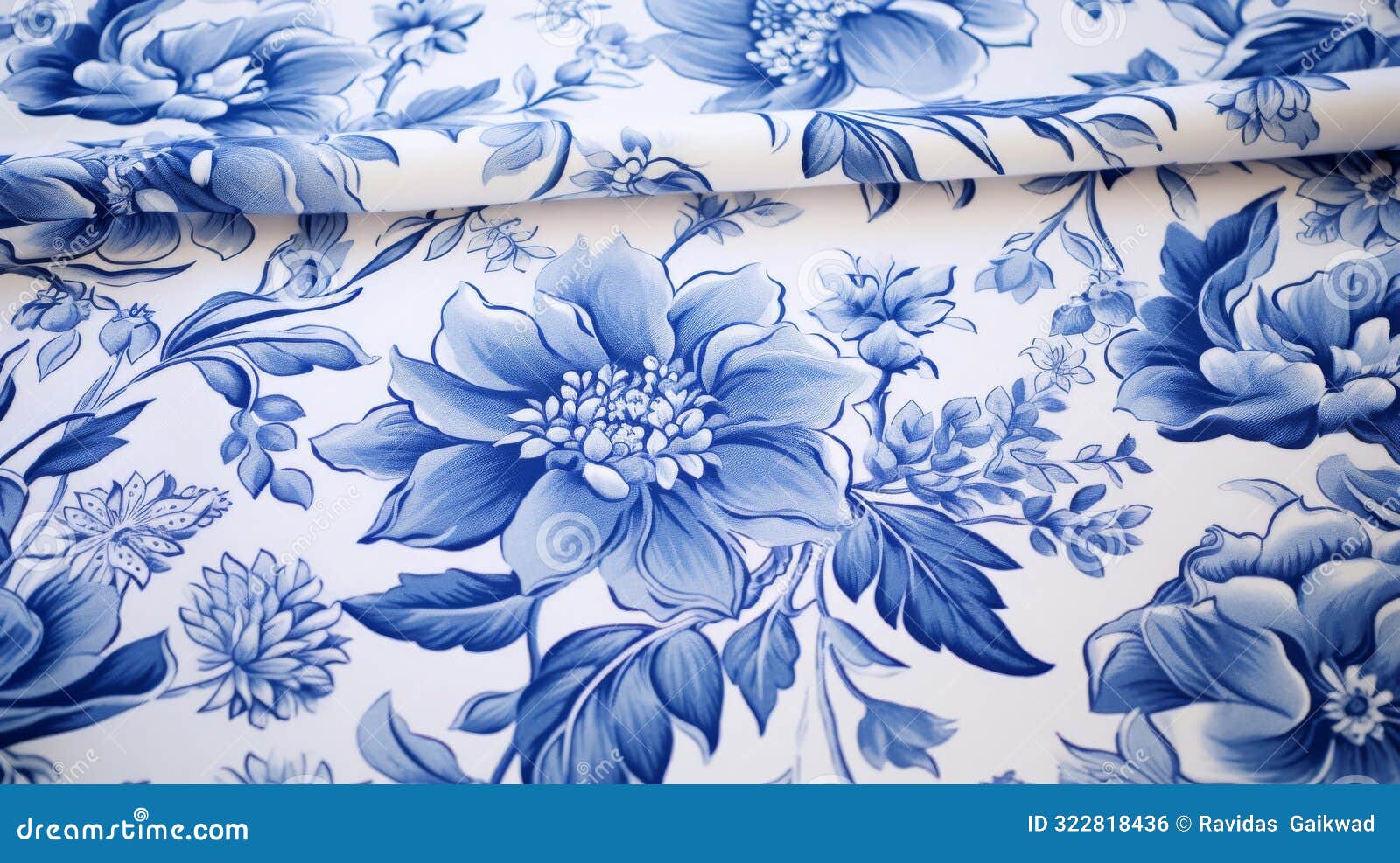 Fabric with Porcelain Design Stock Illustration - Illustration of ...
