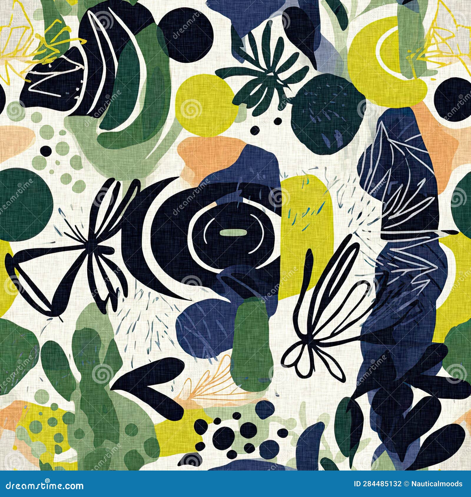 Fun Modern Pattern Clash Fabric Print for Summer Beach Textile Designs ...