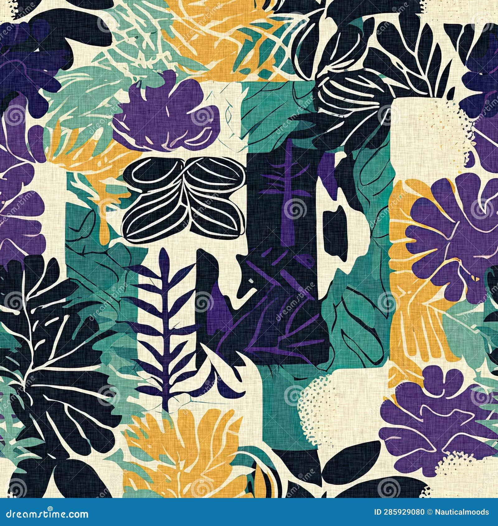 Fun Modern Pattern Clash Fabric Print for Summer Beach Textile Designs ...
