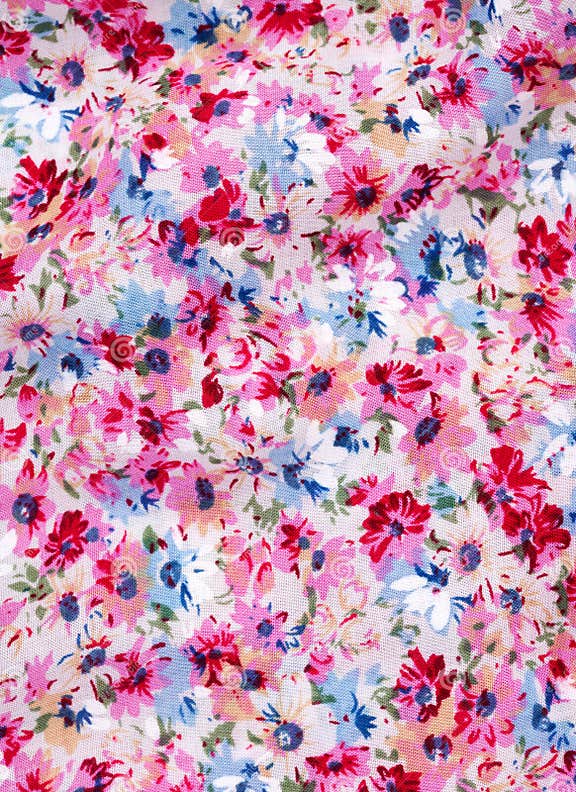 Fabric with Printed Flower Pattern Stock Photo - Image of leaf, beauty ...