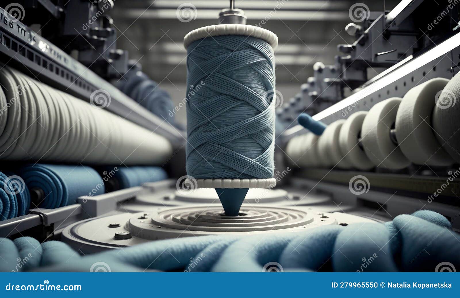 Loom, Production of Threads and Textiles. Generated AI Stock ...