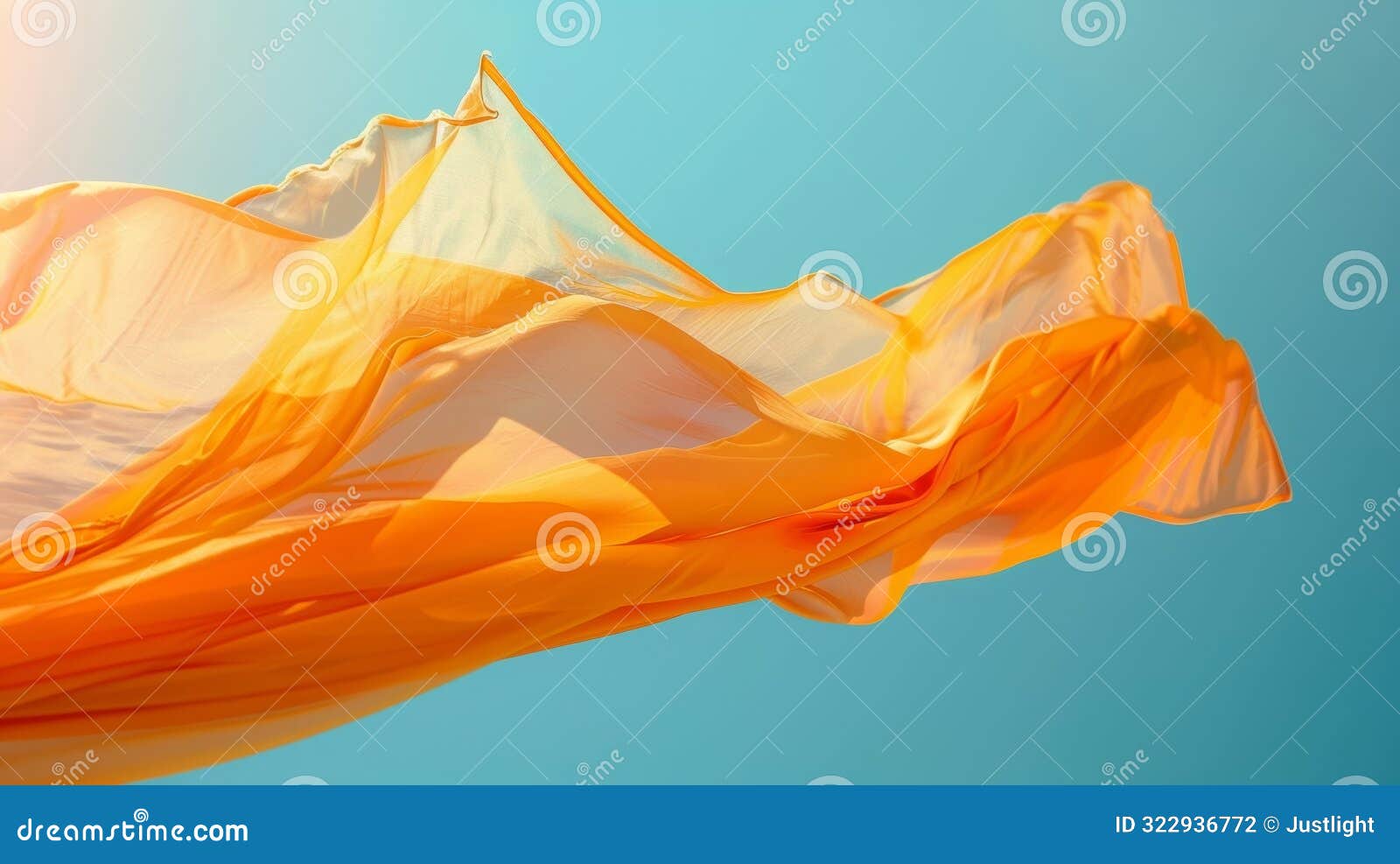 The Fabric of a Protective Canopy Dramatically Blowing in the Wind As ...