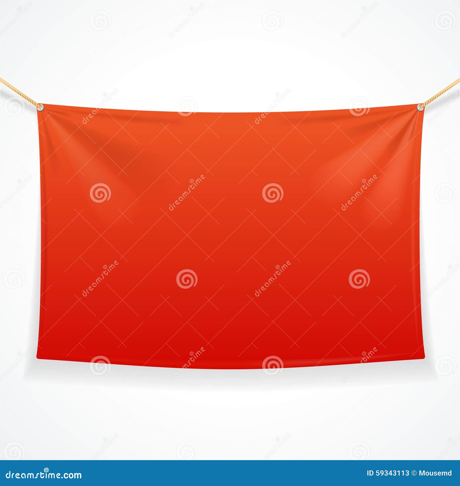 Fabric Rectangular Red Banner with Ropes. Vector Stock Vector ...