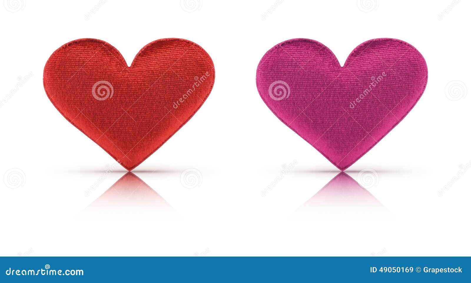 Fabric Red and Pink Heart with Clipping Path Stock Image - Image of ...