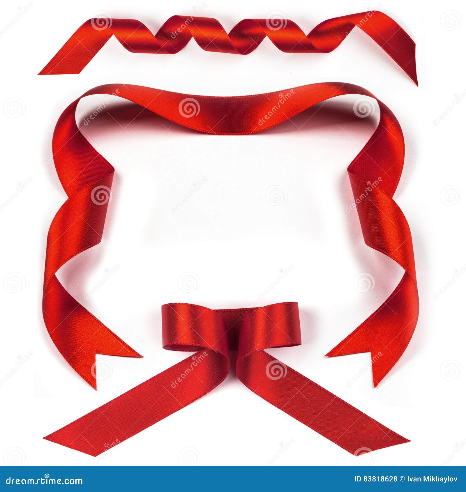Fabric red ribbon set stock photo. Image of valentine - 83818628