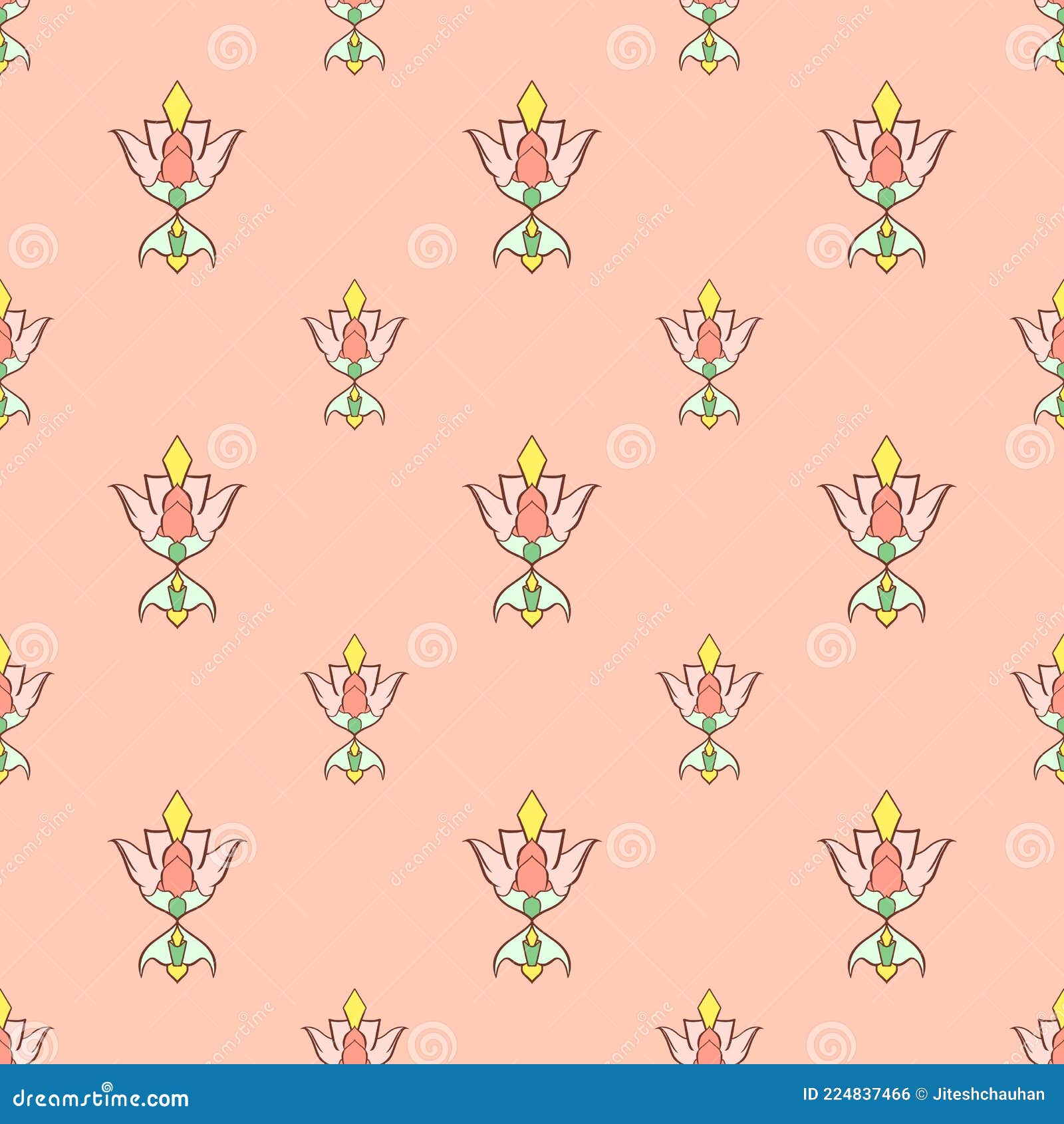 Fabric Repeat Pattern, Seamless Vector Repeat Patterns, Hand-drawn ...