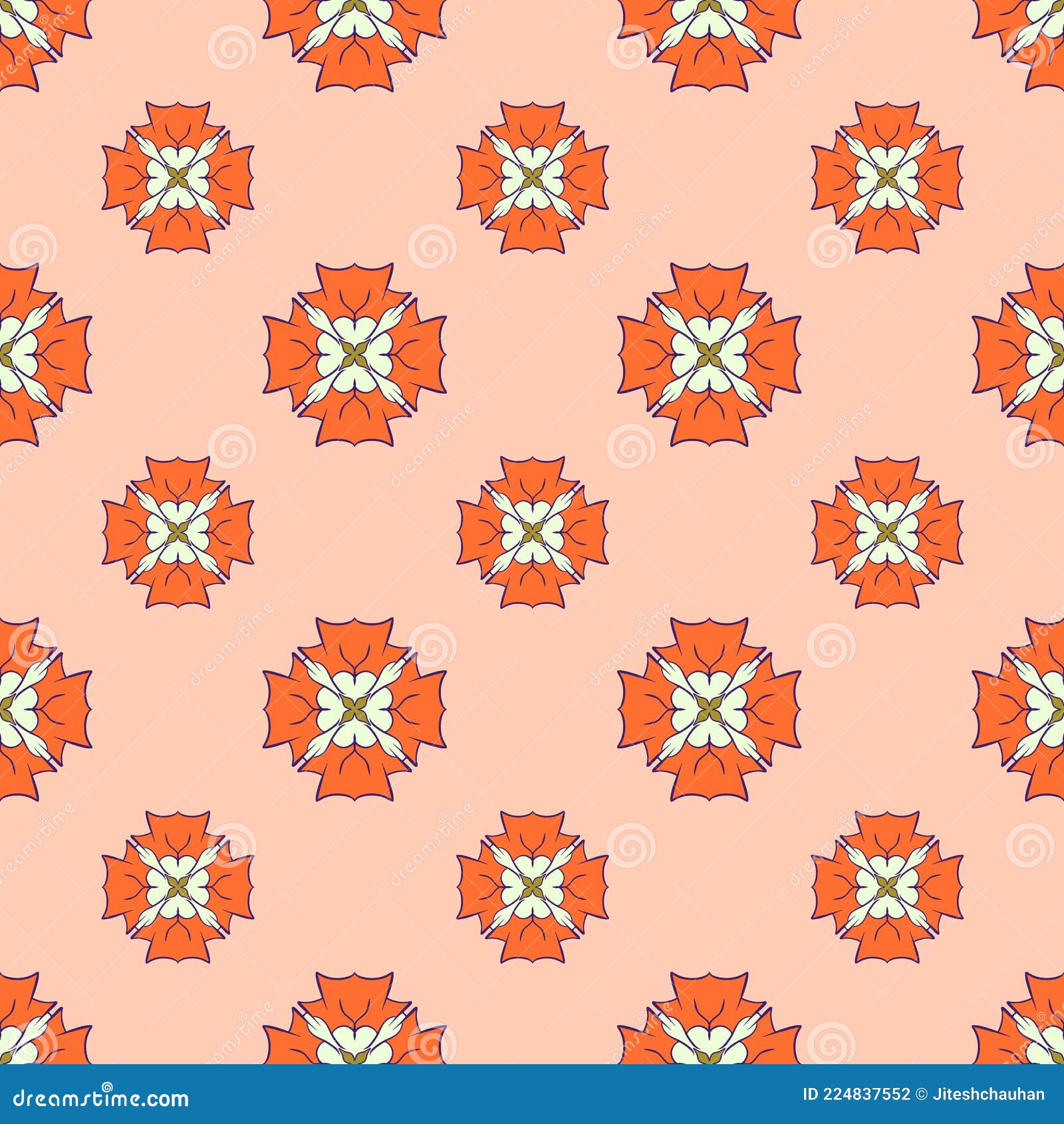 Fabric Repeat Pattern, Seamless Vector Repeat Patterns, Hand-drawn ...