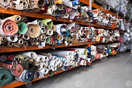 Fabric rolls. stock image. Image of goods, cloth, shop - 16356573