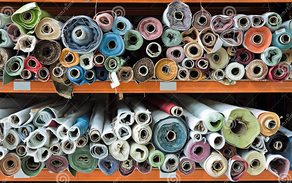 Fabric rolls. stock image. Image of decoration, fashion - 16433603