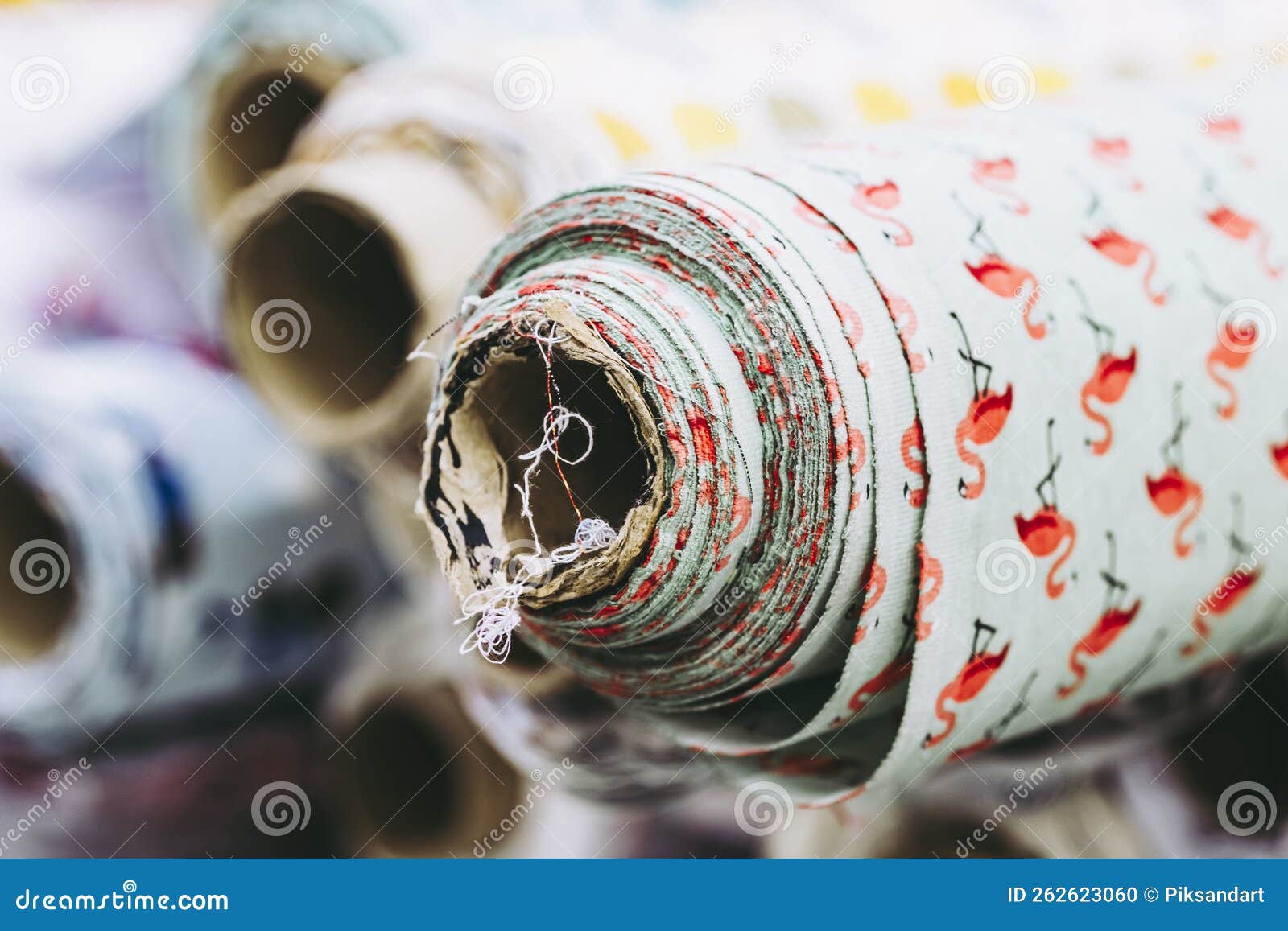 Fabric Rolls with Colorful Patterns Stock Photo - Image of haberdashery ...