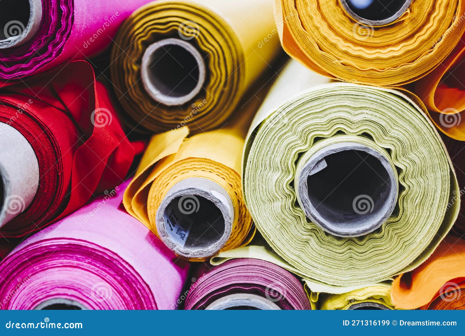 Fabric Rolls with Colorful Patterns for Sewing Stock Image - Image of ...