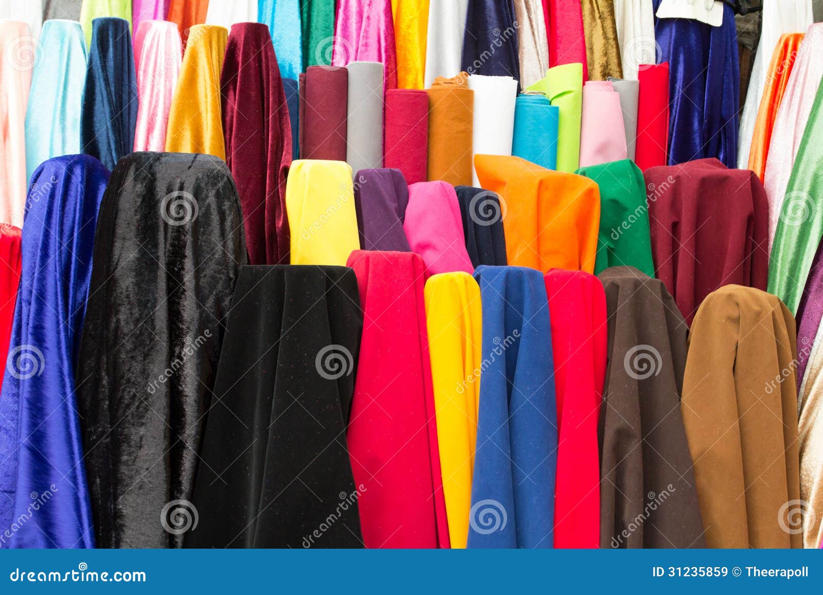 Fabric Rolls Galore stock image. Image of retail, diminishing - 31235859