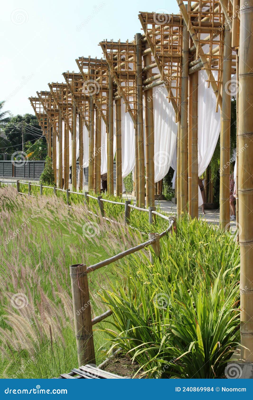 Fabric Roof through the Pathway Stock Photo - Image of outside, fabric ...